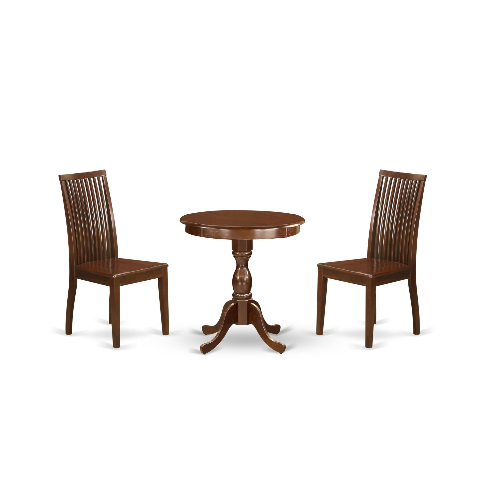 Ergode 3-Piece Dining Set - Mahogany Finish - 2 Chairs & 1 Wooden Table ...