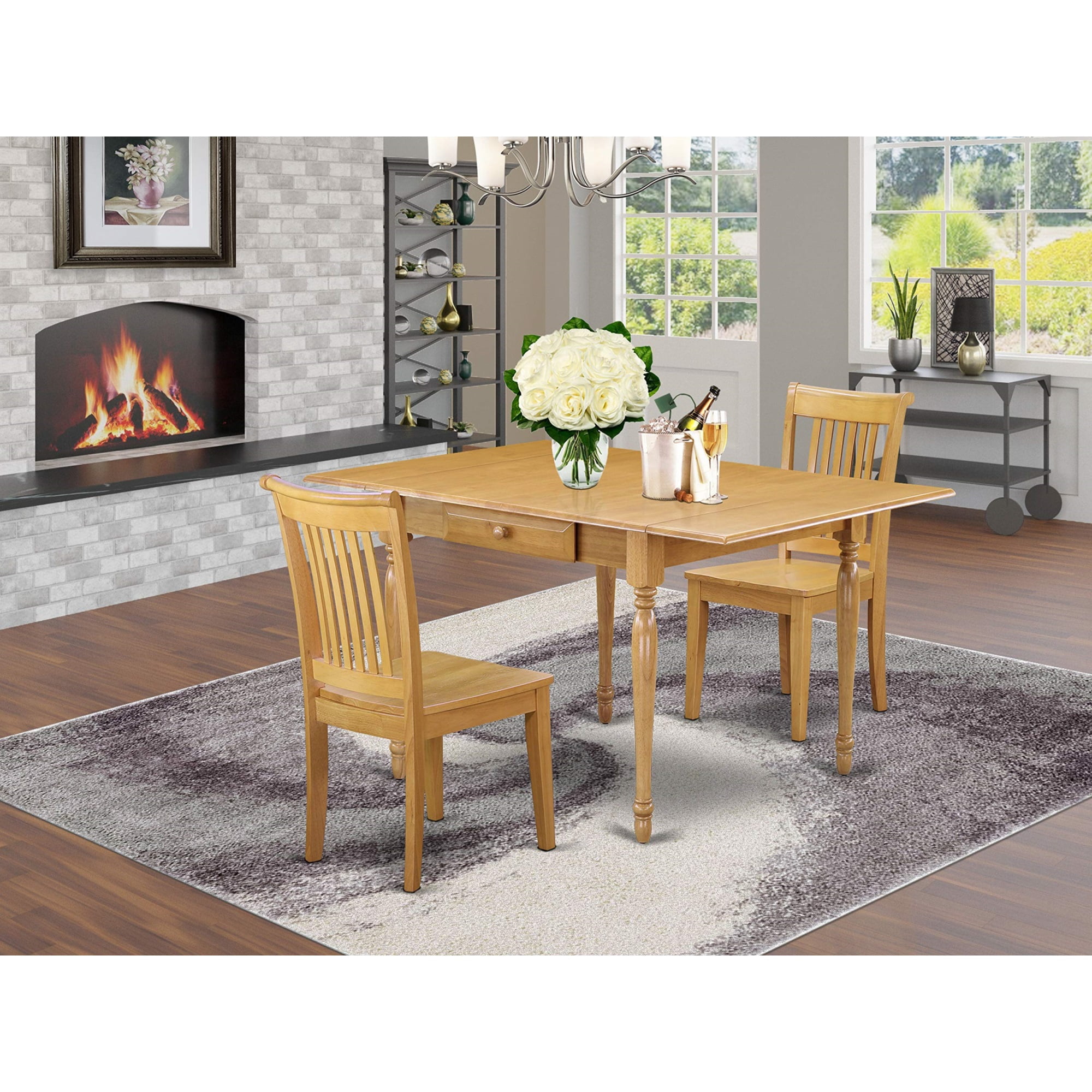 Ergode 3-Piece Dining Table Set for 2 - Wooden Table & 2 Elegant Chairs ...
