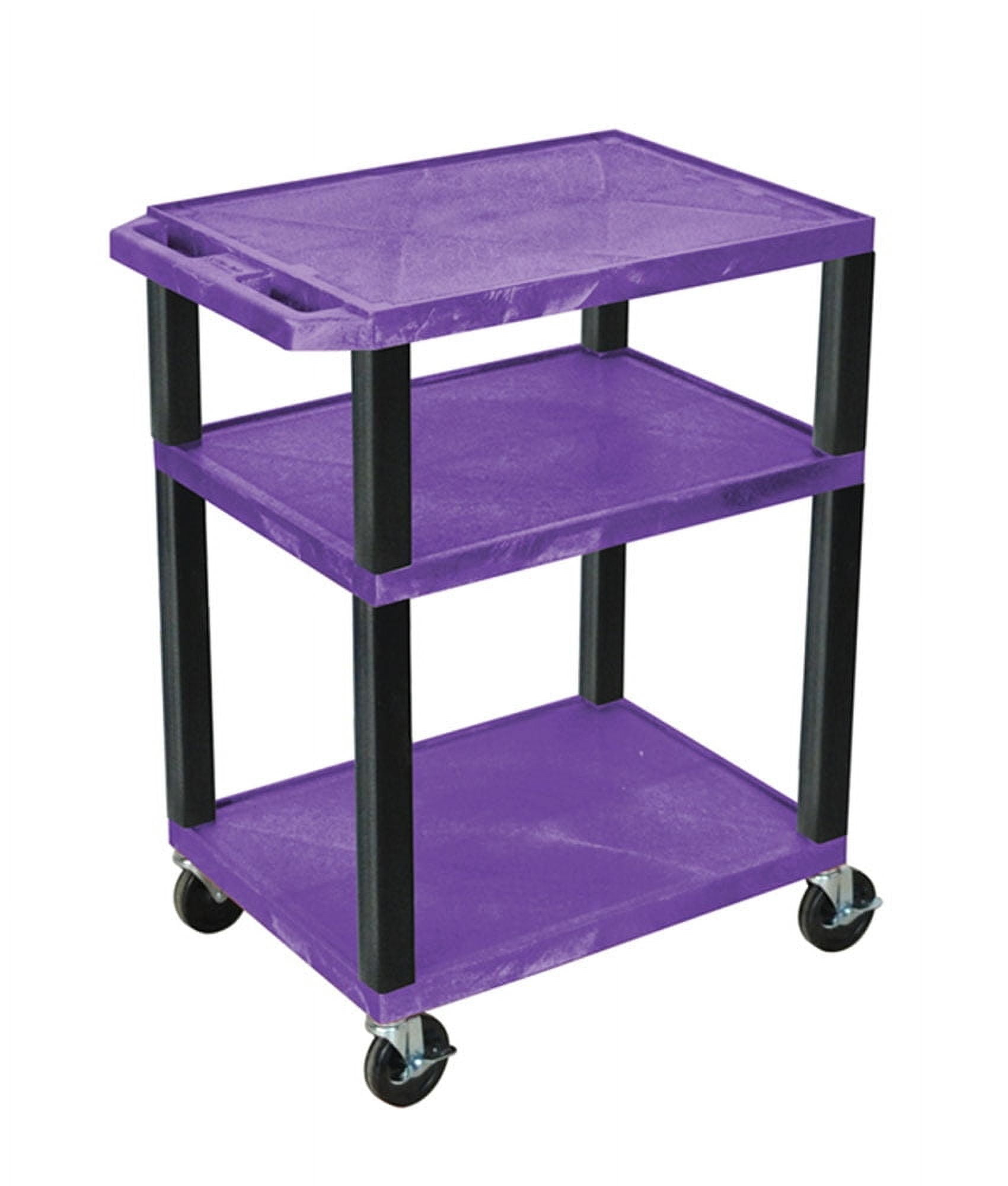 Offex OF-WT34PE-B Tuffy Purple 3 Shelf AV Cart - Walmart.com
