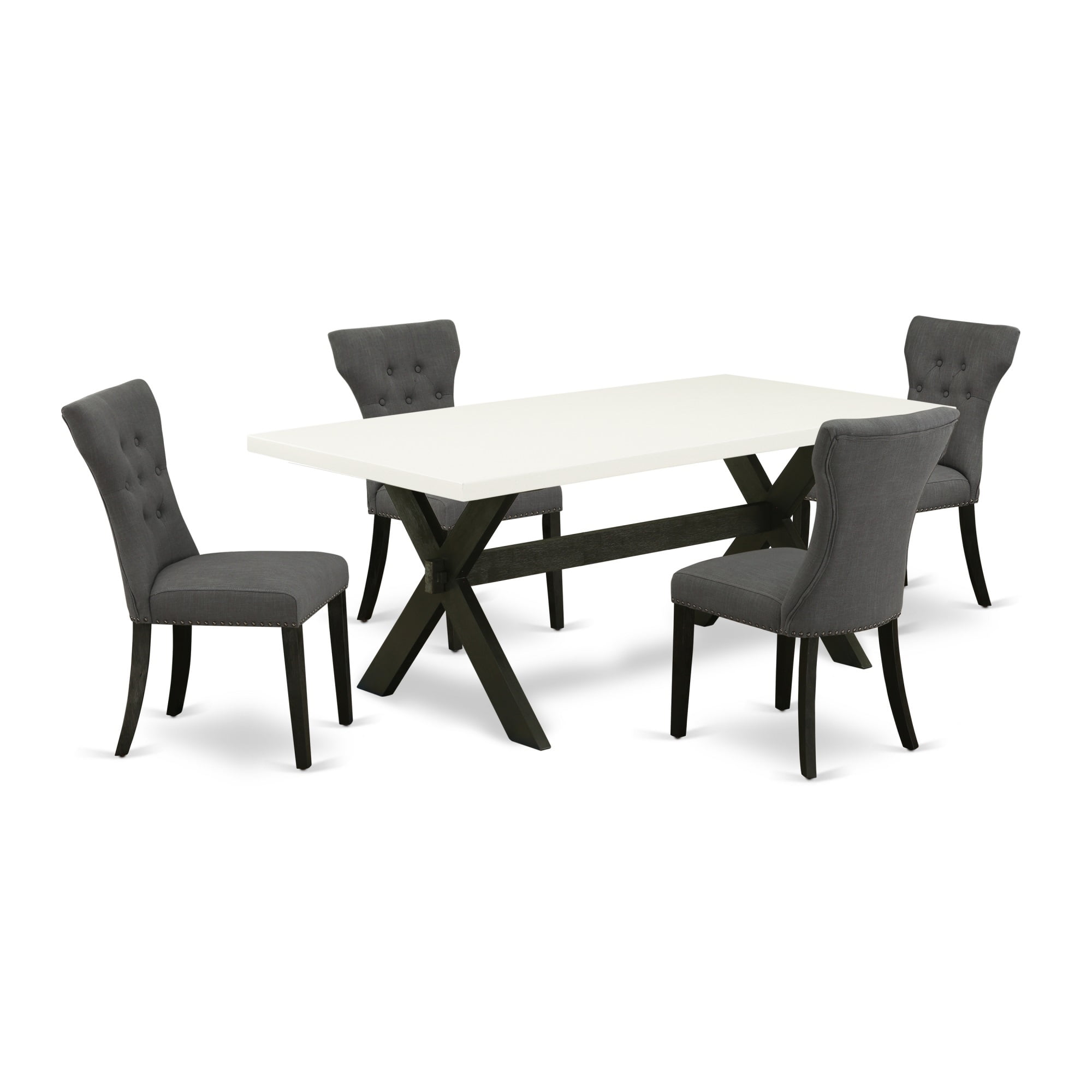 Ergode 5-Piece Rectangular Dining Table Set with 4 Parson Chairs ...