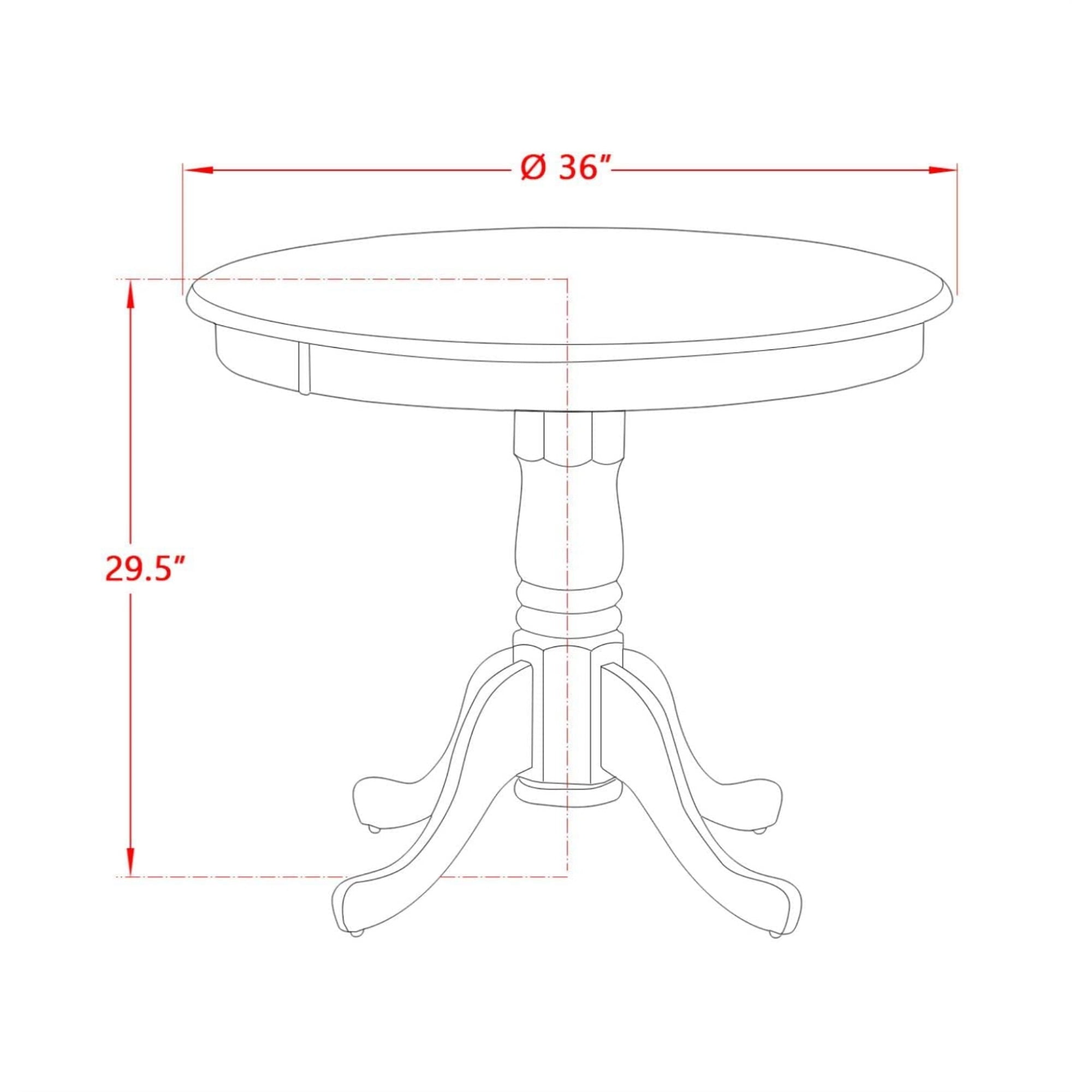 Ergode AMT-NBK-TP, Antique Wood Kitchen Table, Round Pedestal Style ...