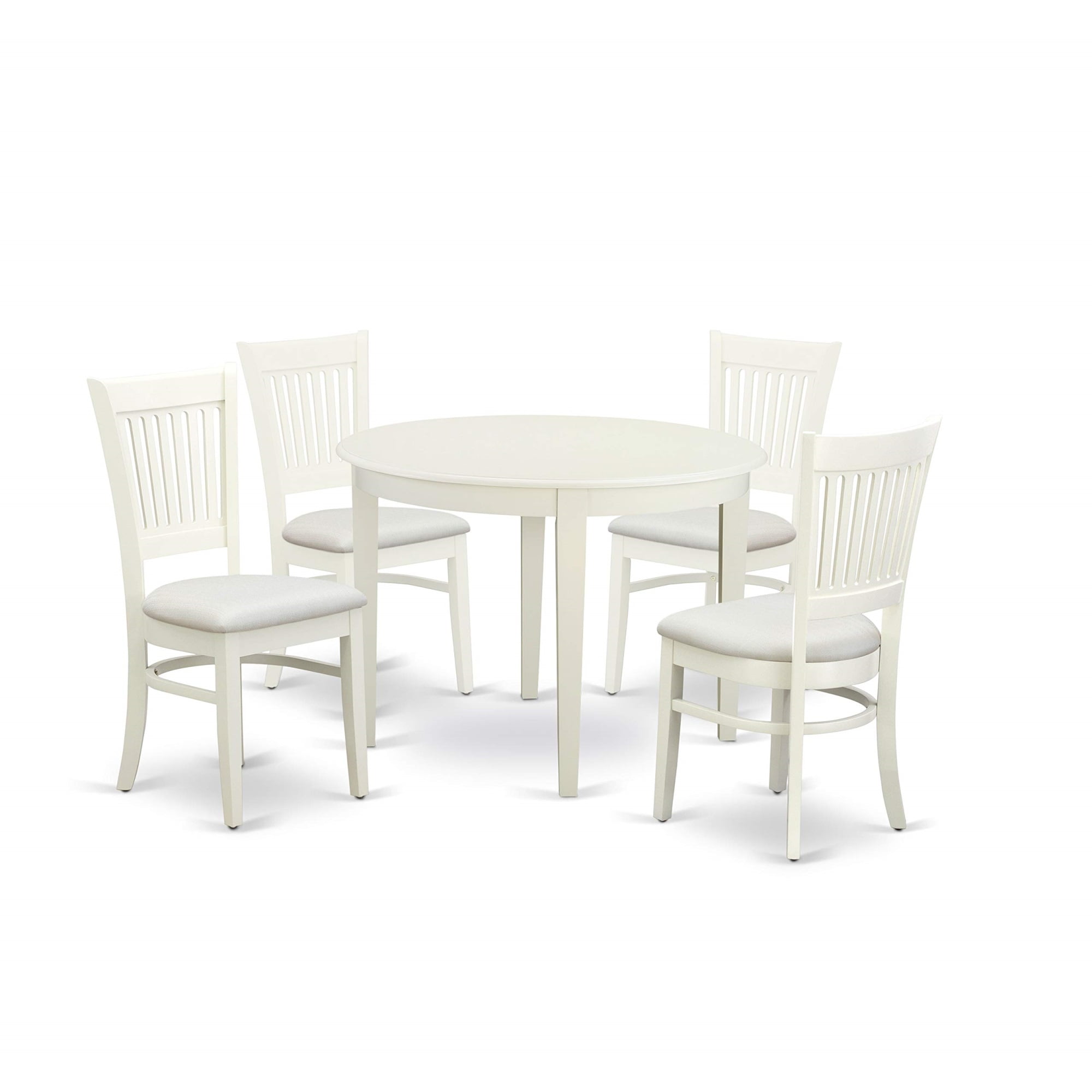 Ergode BOVA5-LWH-C, 5-Piece Kitchen Table Set, Linen White Finish ...