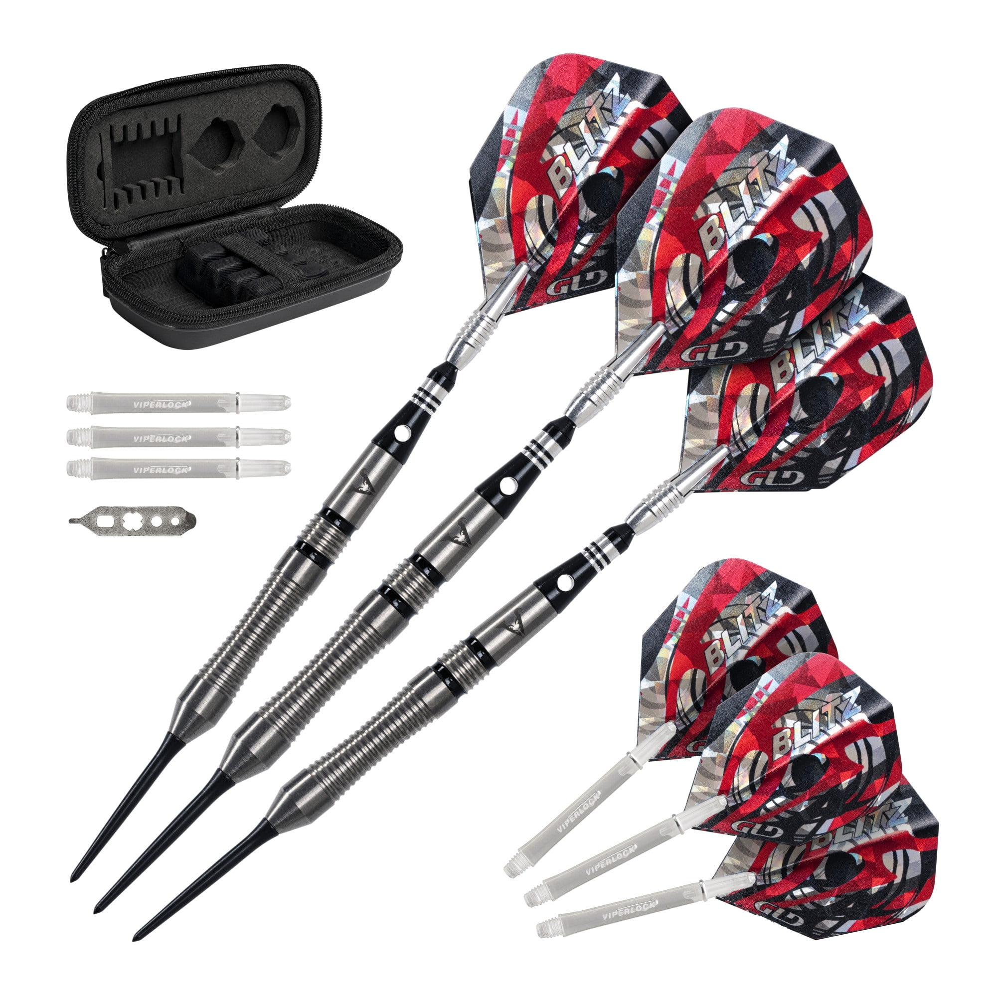 Ergode Blitz Steel Tip Darts - 95% Tungsten, Scalloped Barrel, Spinster ...
