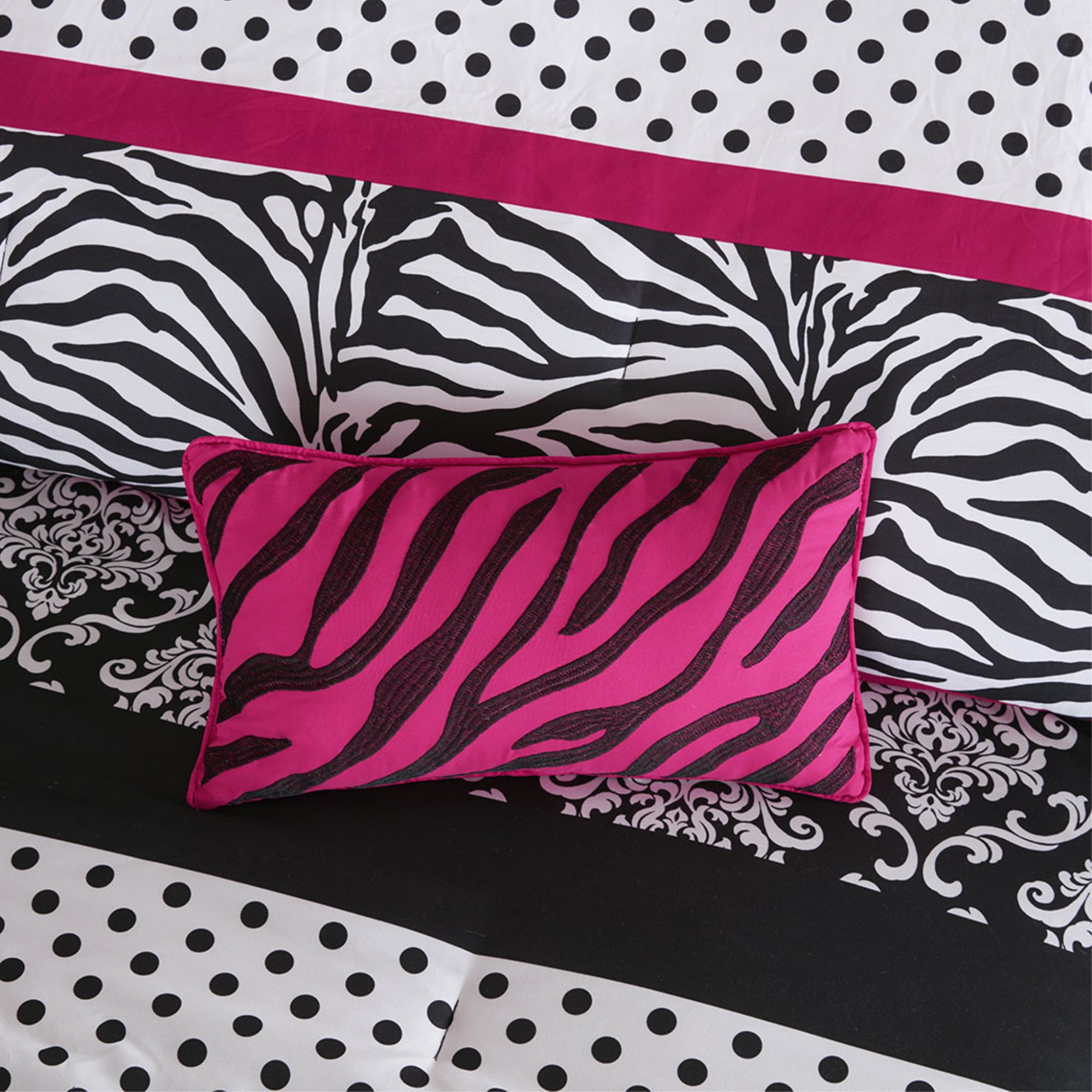 Ergode Bold and Energetic Damask, Polka Dot, and Zebra Print Comforter ...