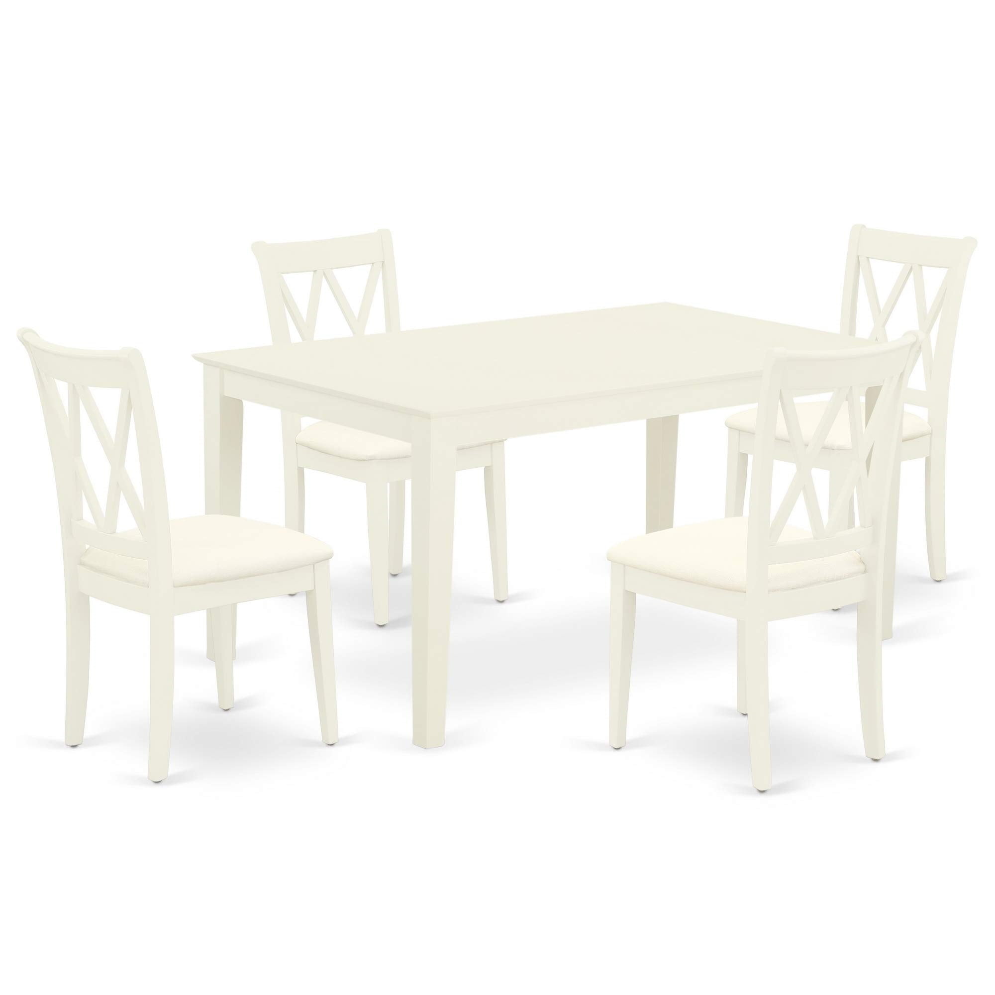 Ergode CACL5-LWH-C, 5-Piece Dining Table Set, Rectangle Kitchen Table ...