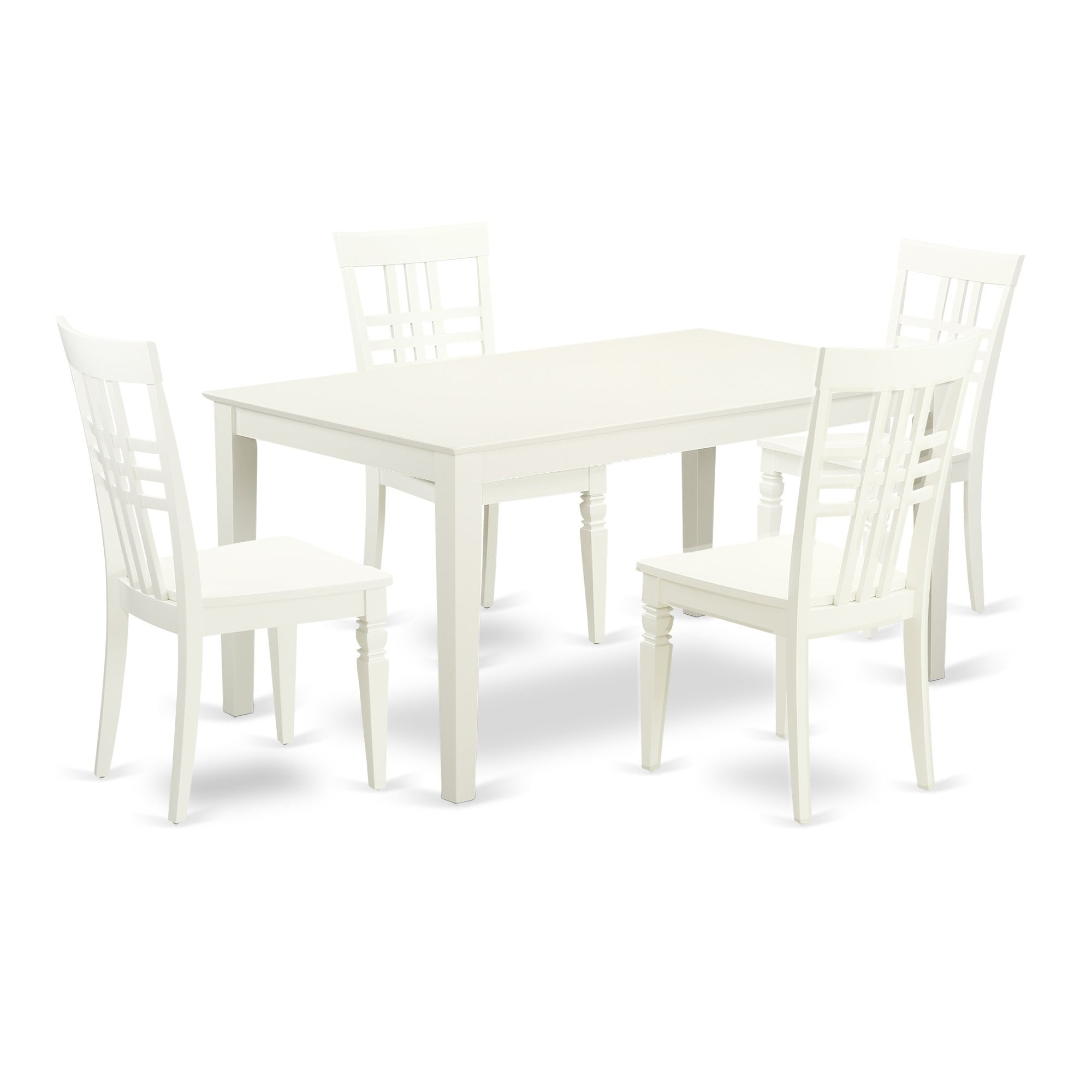 Ergode CALG5C-LWH-W, 5-Piece Dining Table Set, Rectangle Kitchen Table ...