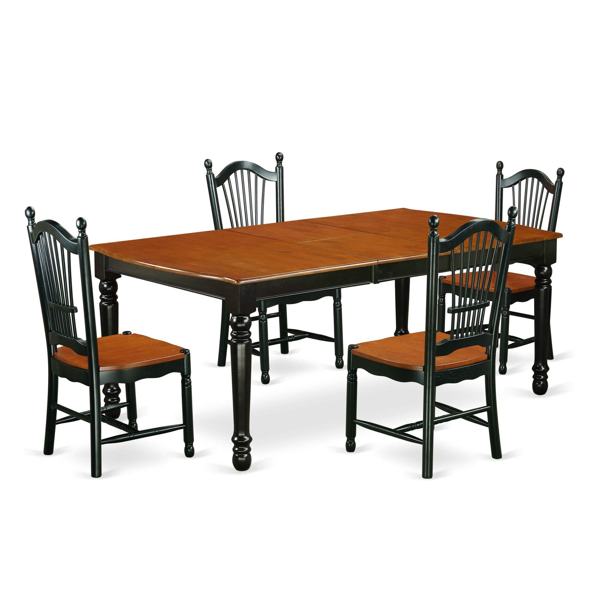 Ergode DOVE5-BCH-W, Dining Room Set, Rectangular Table with Butterfly ...