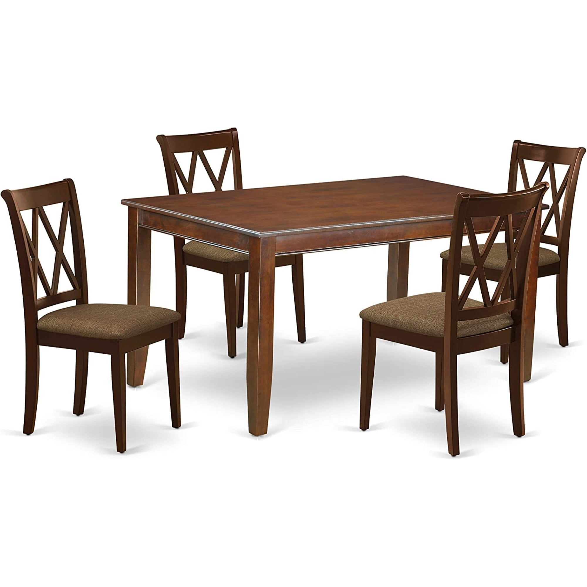 Ergode DUCL5-MAH-C 5-Piece Dining Table Set, Asian Wood, Mid-Century ...