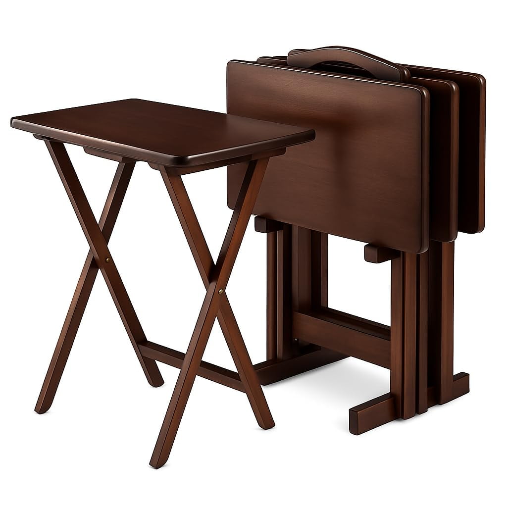 Ergode Dylan Folding TV Tray Set of 5 - Durable Small Folding Tables, X ...