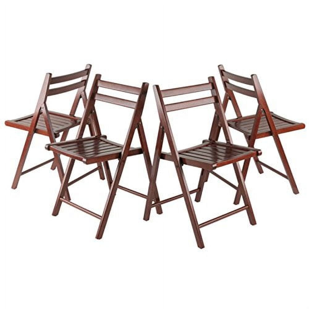 Ergode Elegant Robin 4-PC Folding Chair Set | Walnut Finish | Solid ...