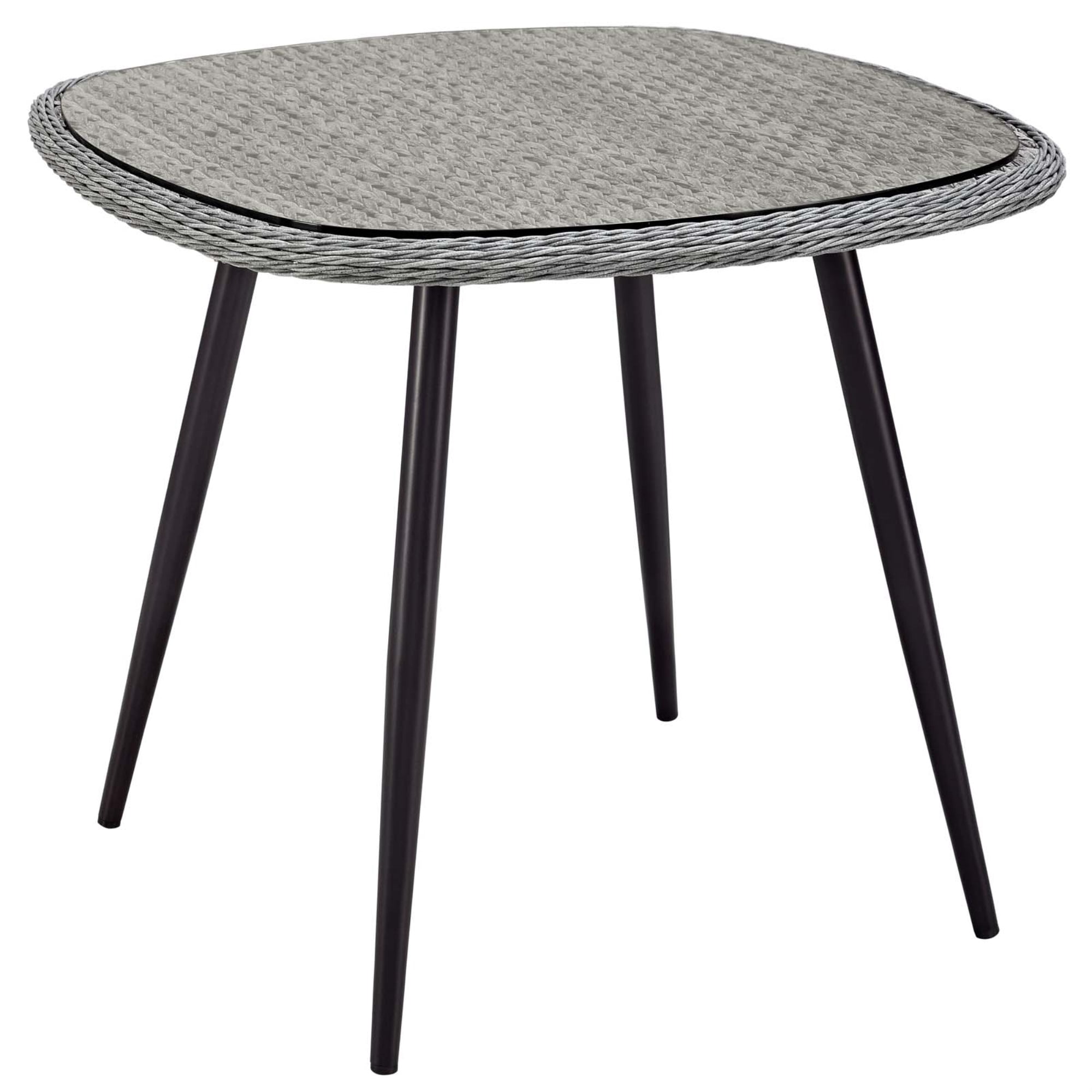 Ergode Endeavor 36" Outdoor Patio Wicker Rattan Dining Table - Gray ...