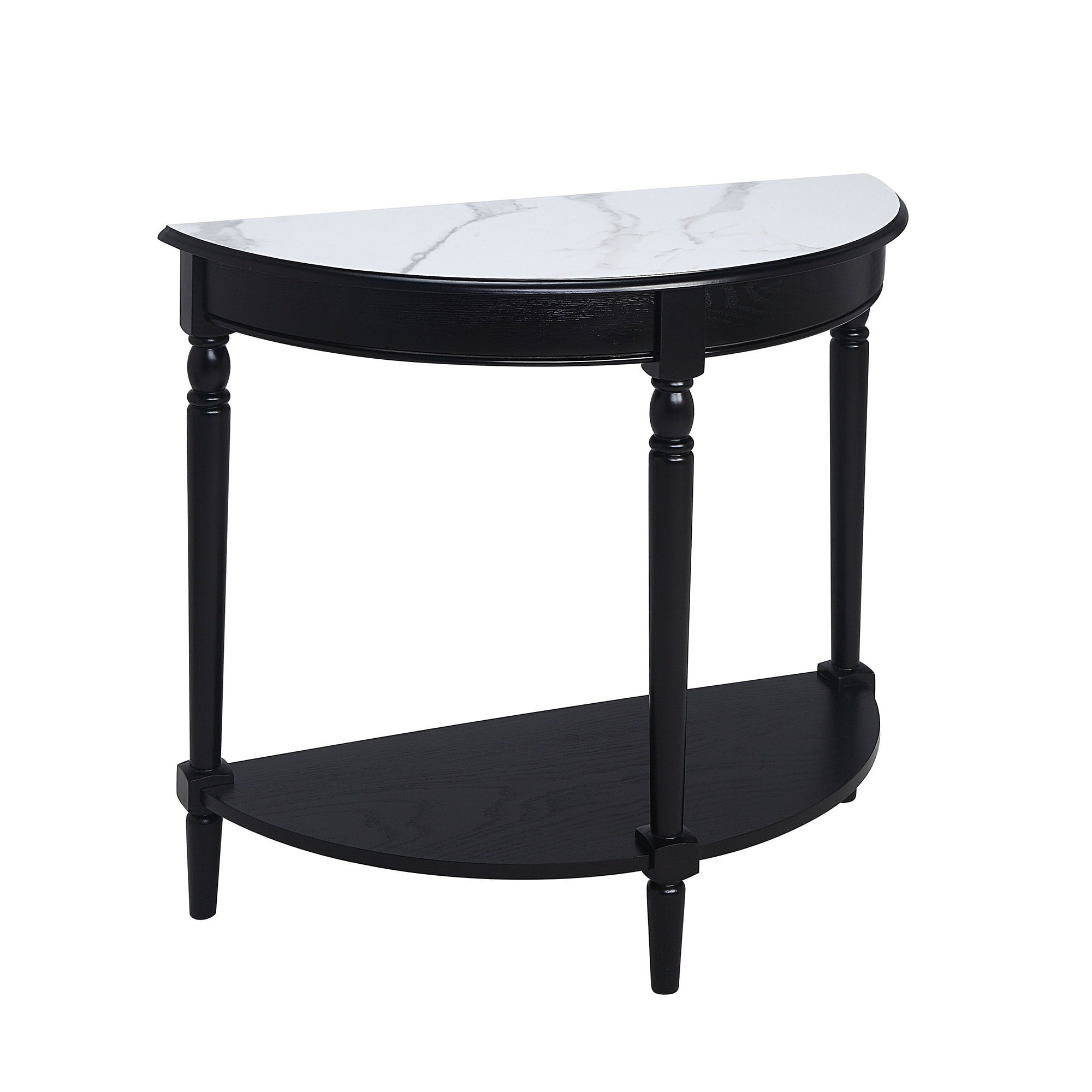 Ergode French Country Half-Round Entryway Table with Shelf - Ash Wood ...