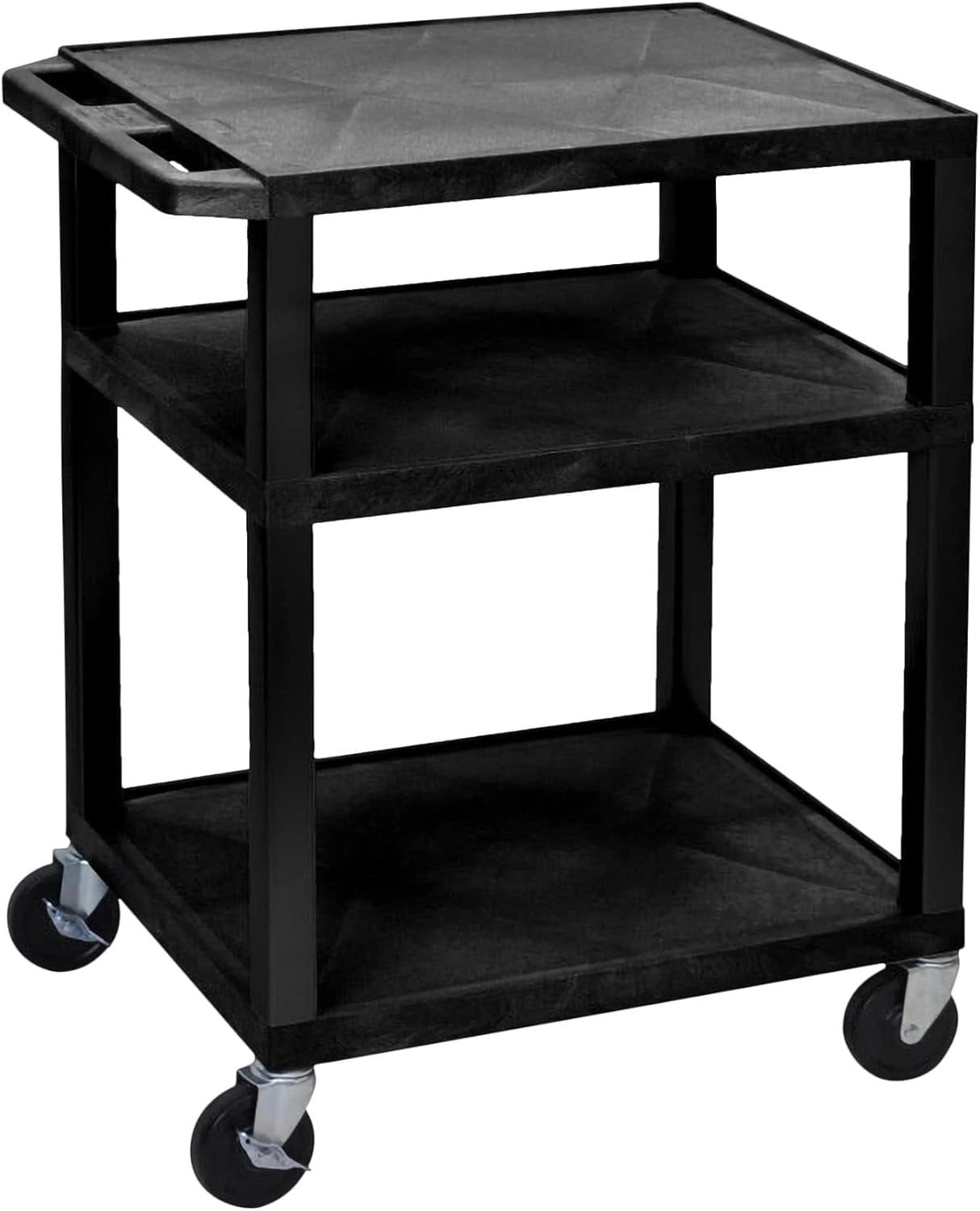 Ergode H. Wilson Tuffy Black 3 Shelf AV Cart - Made in USA, Easy Assembly, High Density ...