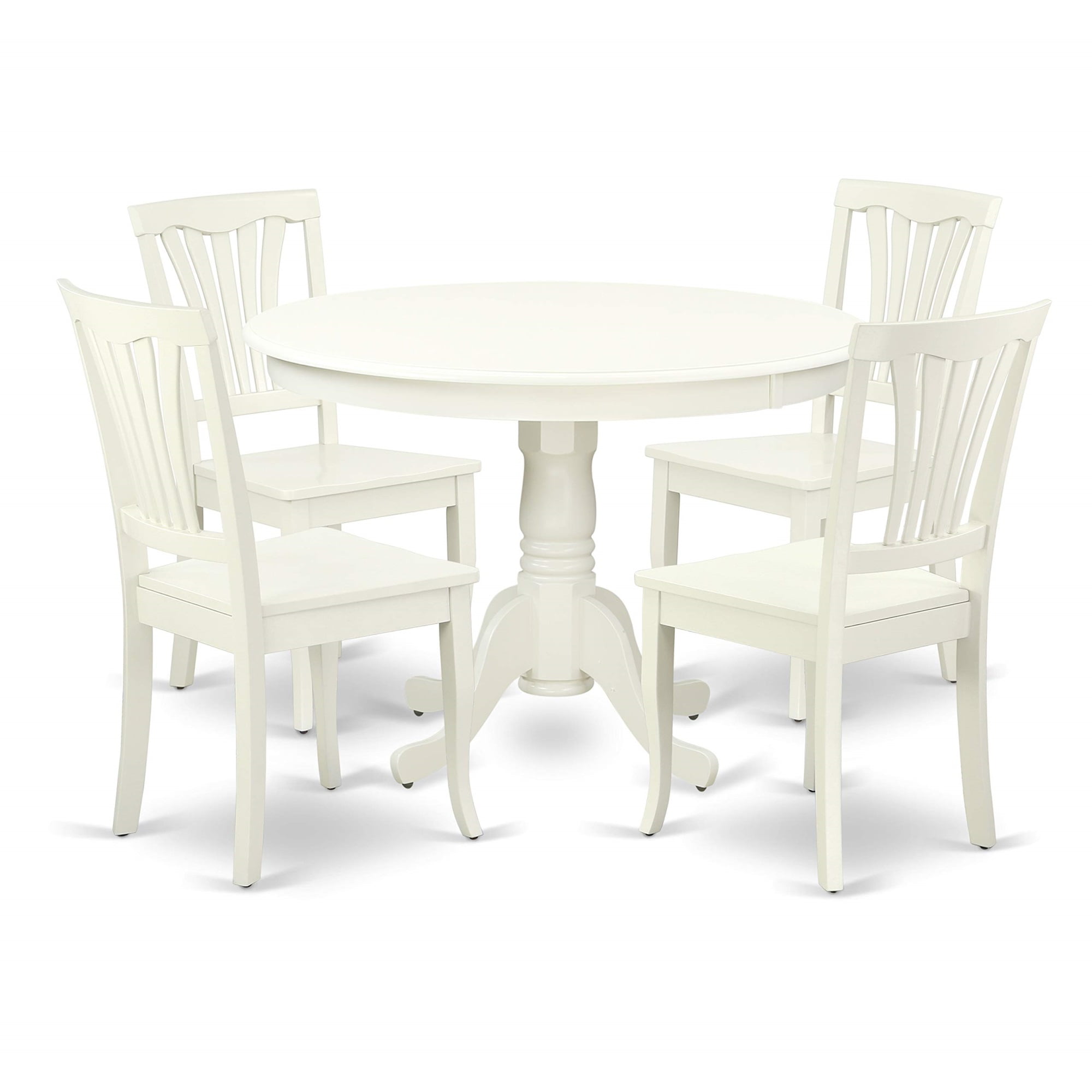 Ergode HLAV5-LWH-W, Wooden Dining Table Set, 3-Piece Round Modern Table ...