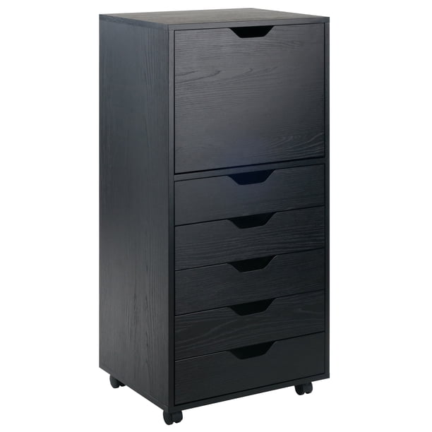 Ergode Halifax 5-Drawer Mobile High Cabinet, Black - Walmart Business ...