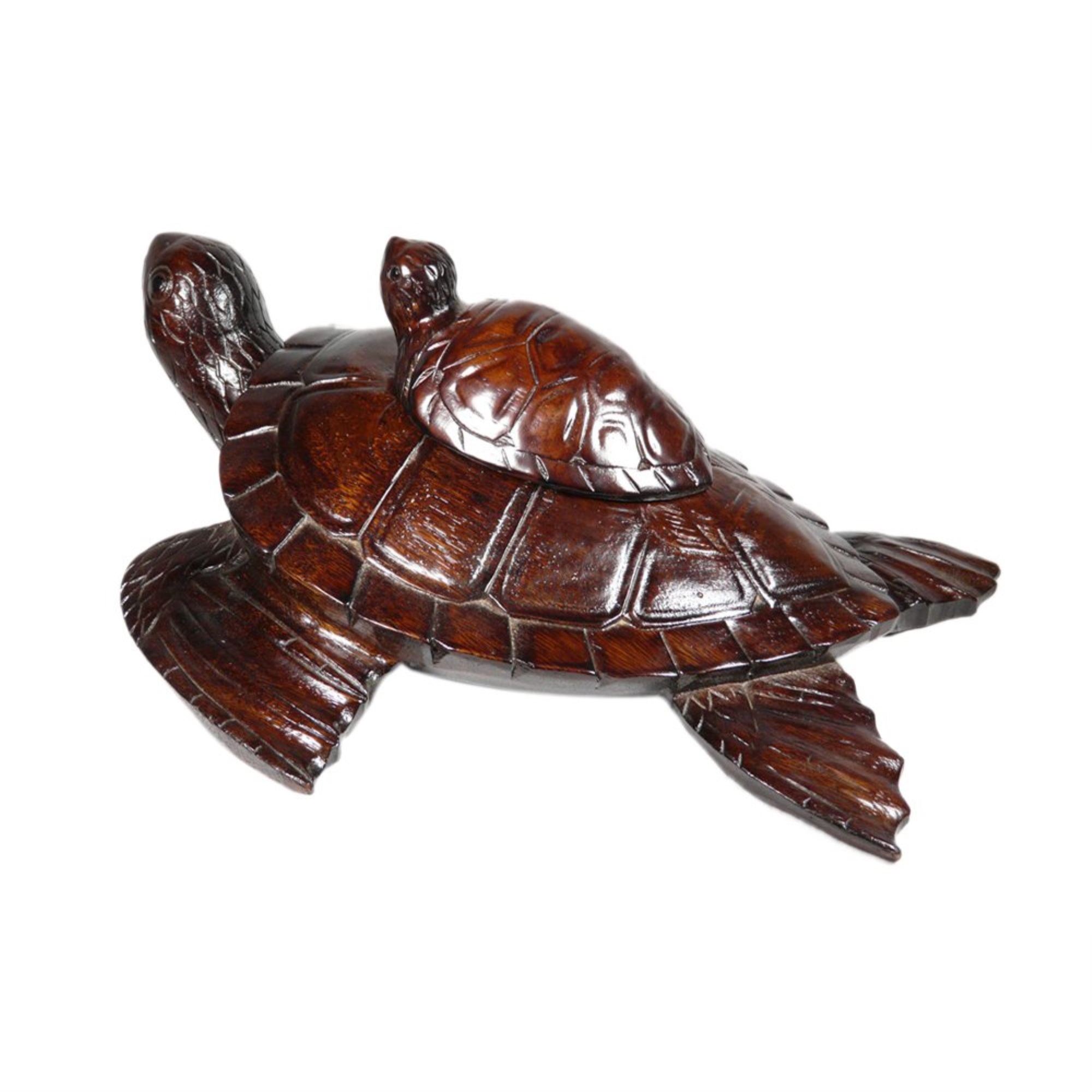 Ergode Handcrafted Teak/Mahogany Wood Tabletop Decorative Turtle ...