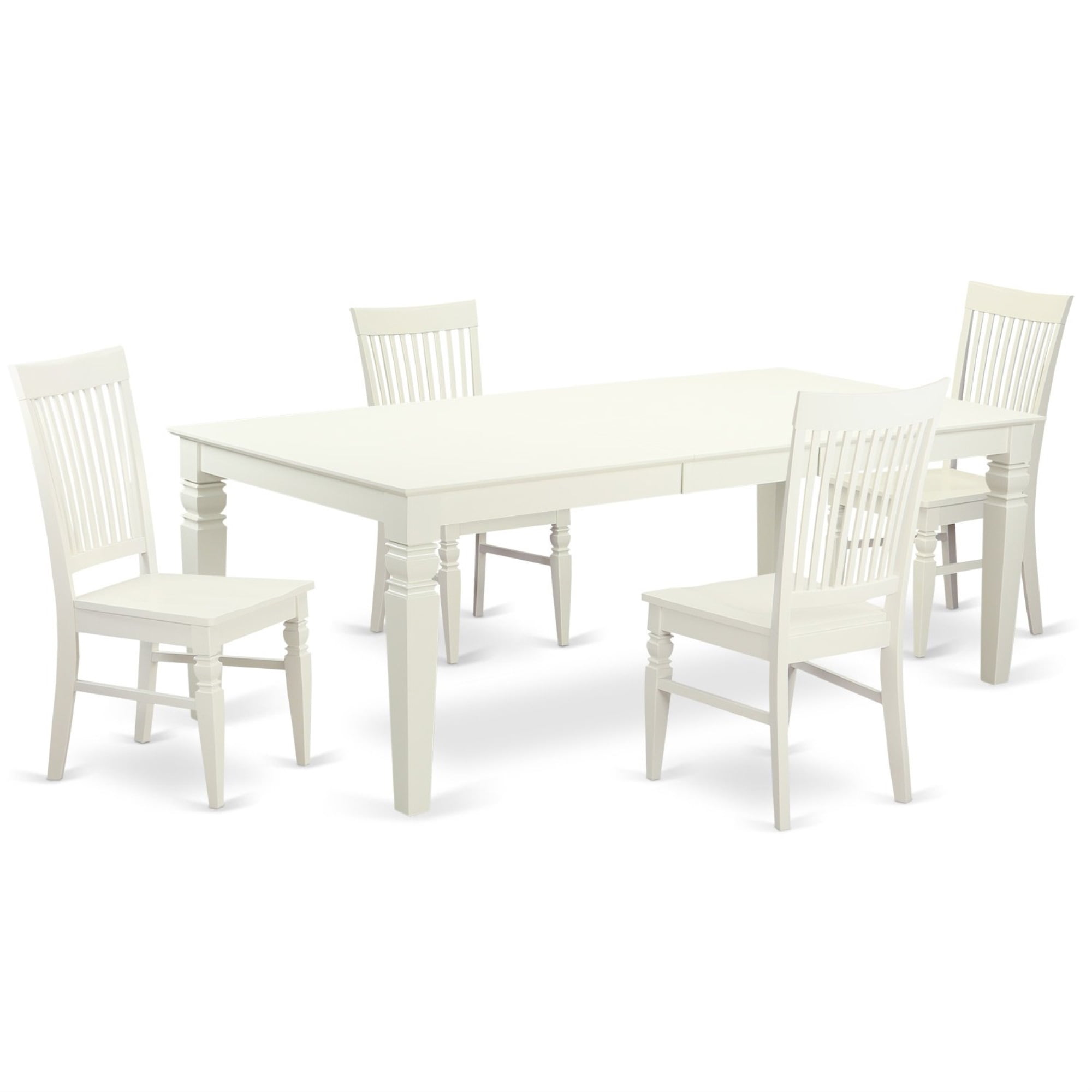 Ergode LGWE5-LWH-W, 5-Piece Dinner Table Set, Butterfly Leaf Table & 4 ...