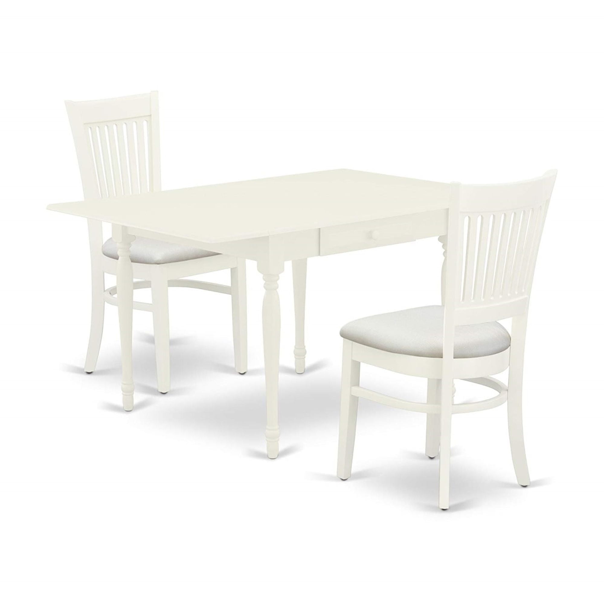 Ergode MZVA3-LWH-C, 3-PC Kitchen Set, Wooden Breakfast Table & 2 Dining ...