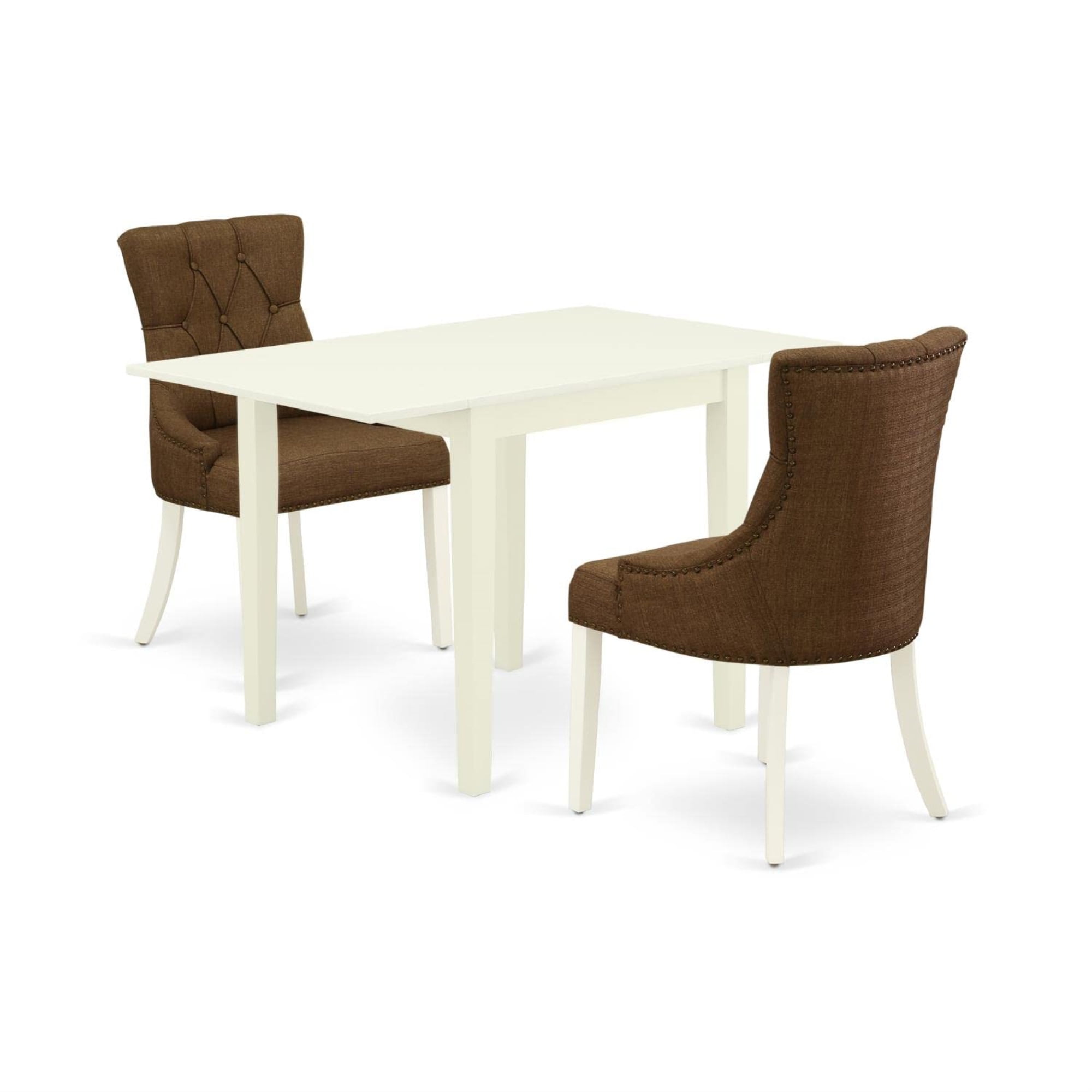 Ergode Modern Dinette Set - 3-Piece Dining Table and Chairs - Dark ...