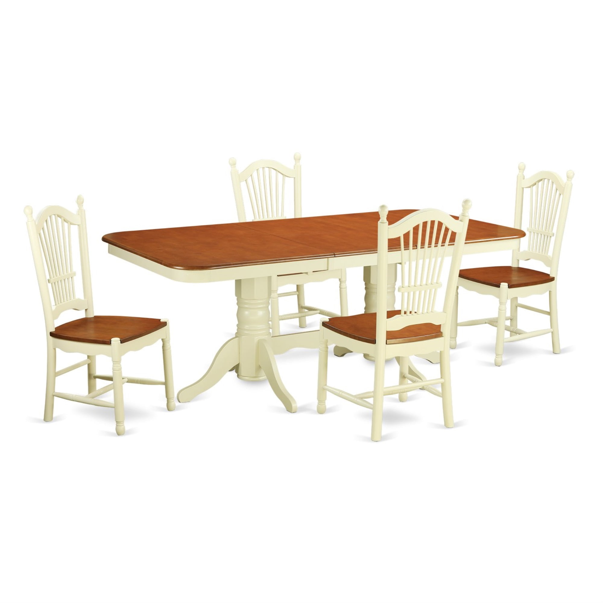 Ergode NADO5-WHI-W, 5-Piece Kitchen Dining Table Set, Rectangle Room ...