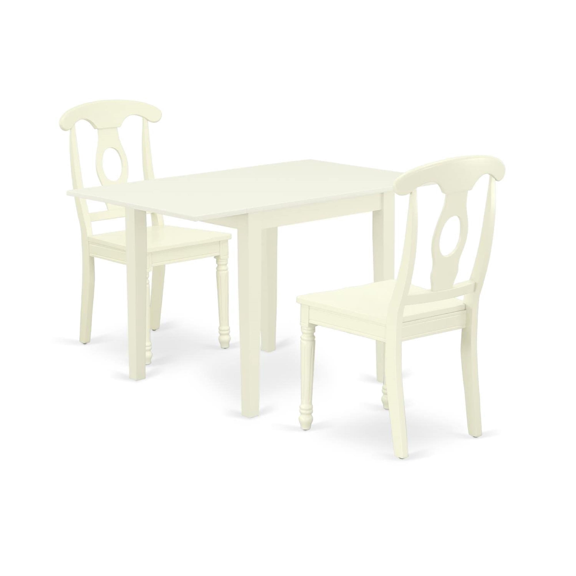 Ergode NDKE3-LWH-W 3Pc Dinette Set for Small Spaces Consists of a Wood ...
