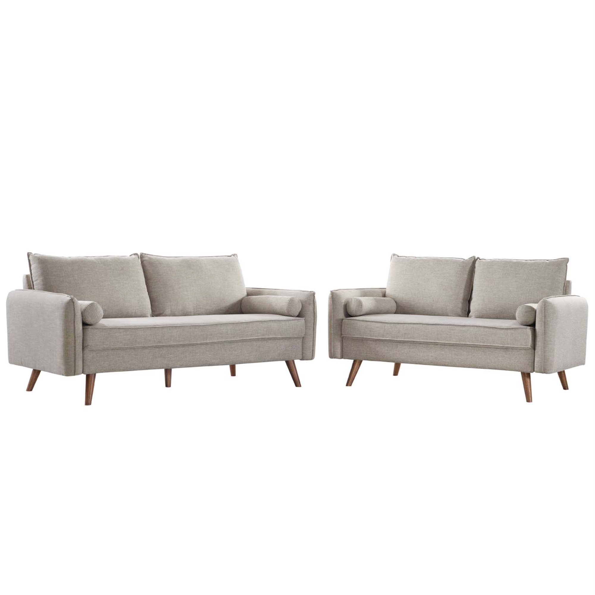 Ergode Revive Upholstered Fabric Sofa and Loveseat Set - Beige ...