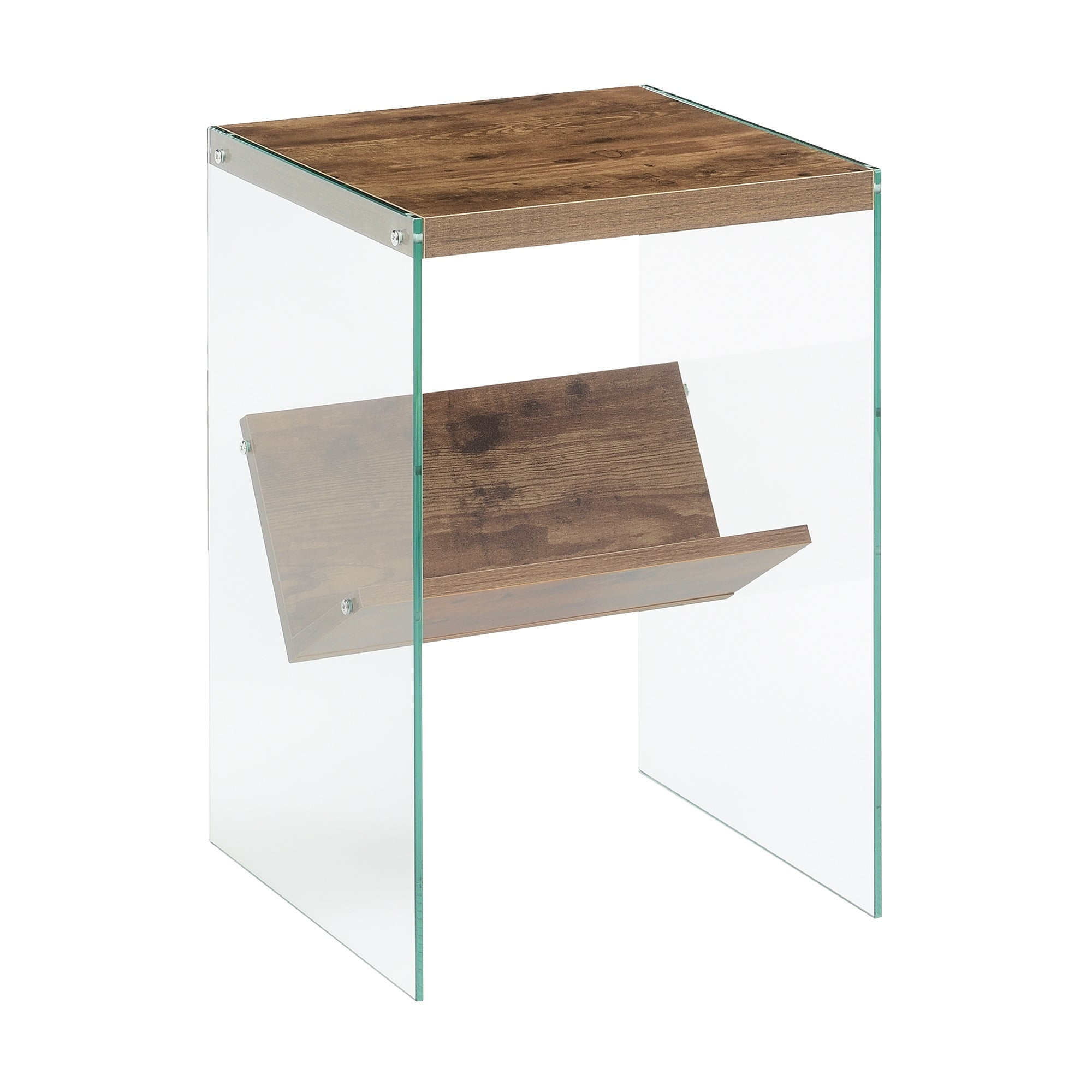 Ergode SoHo End Table with Shelf - Sleek & Modern Design, Tempered ...
