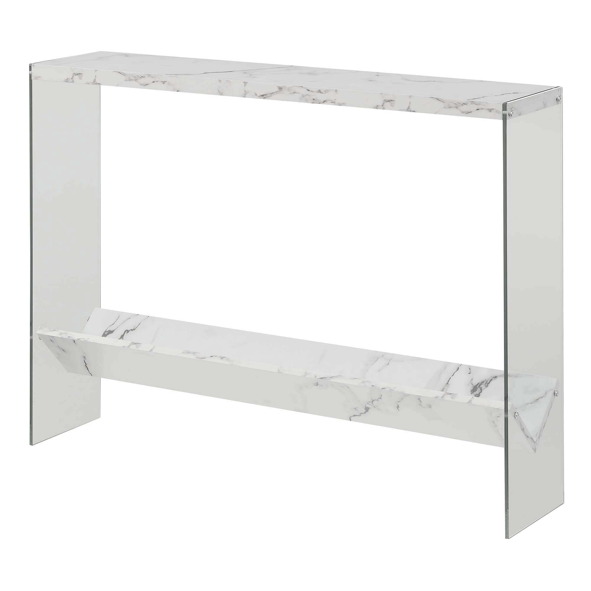 Ergode SoHo V Console Table with Shelf - Contemporary Design, Glass ...
