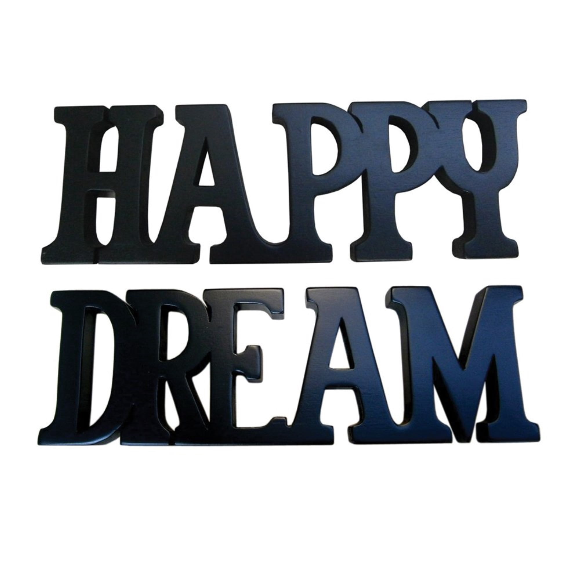 Ergode Solid Mahogany Wood Handmade "Happy Dream" Wall Plaque - Black ...