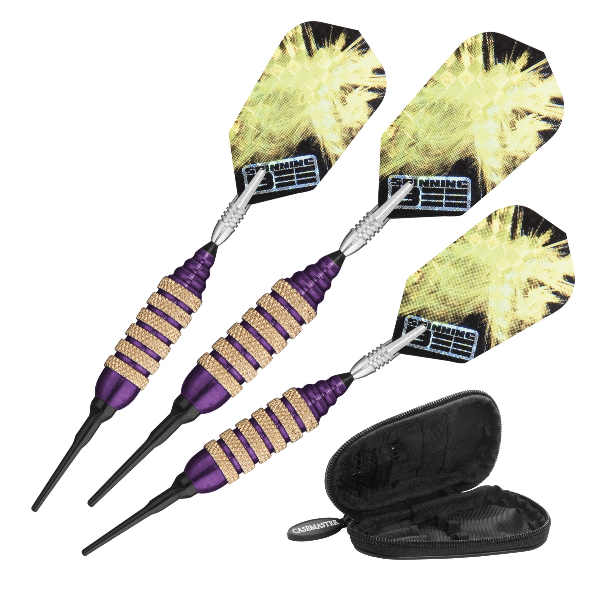 Ergode Spinning Bee Soft Tip Darts Set - Compact Size, Precision Barrels, Aluminum Spinning ...