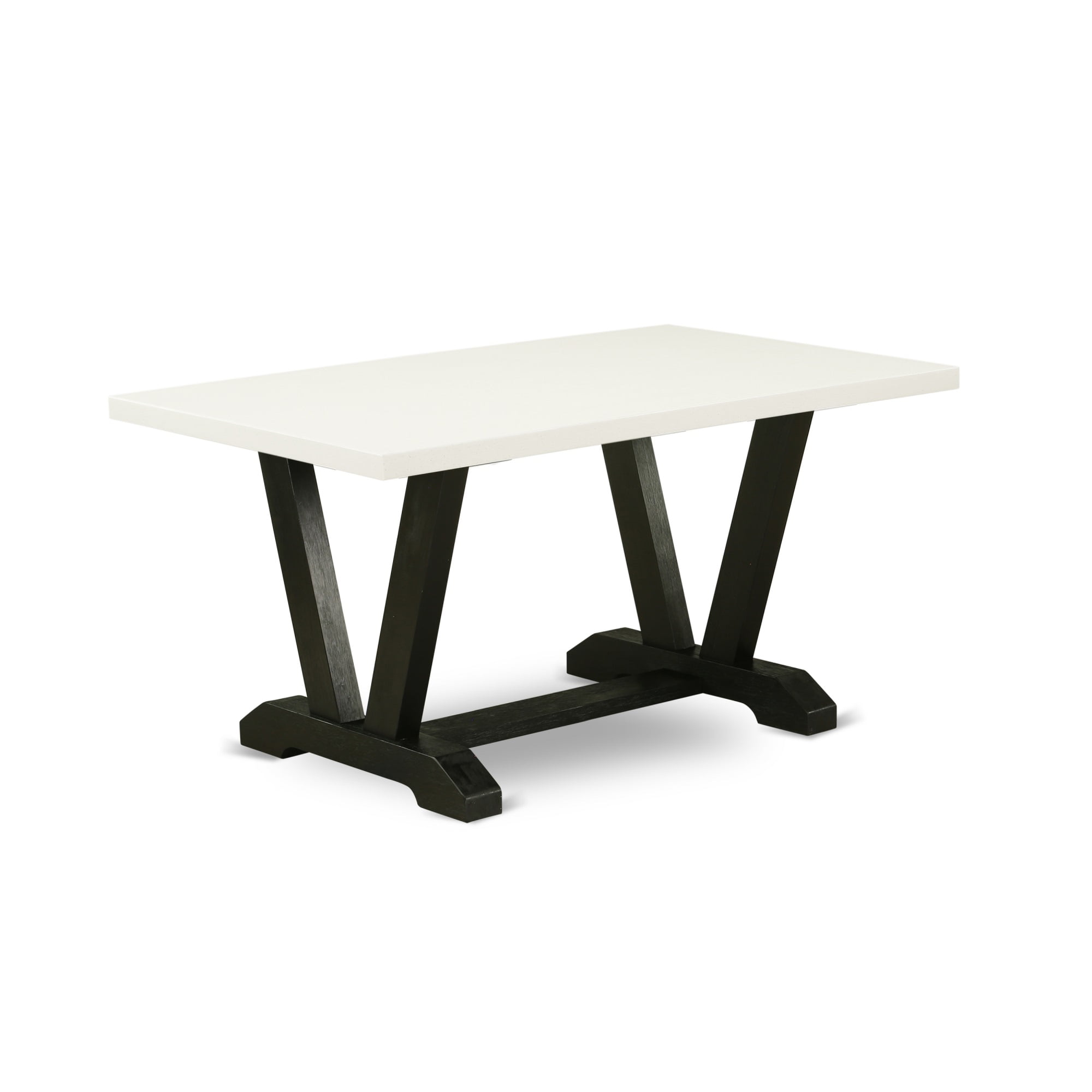 Ergode V626FL121-6 6-Piece Stylish Dining Set - Linen White Wood Table ...