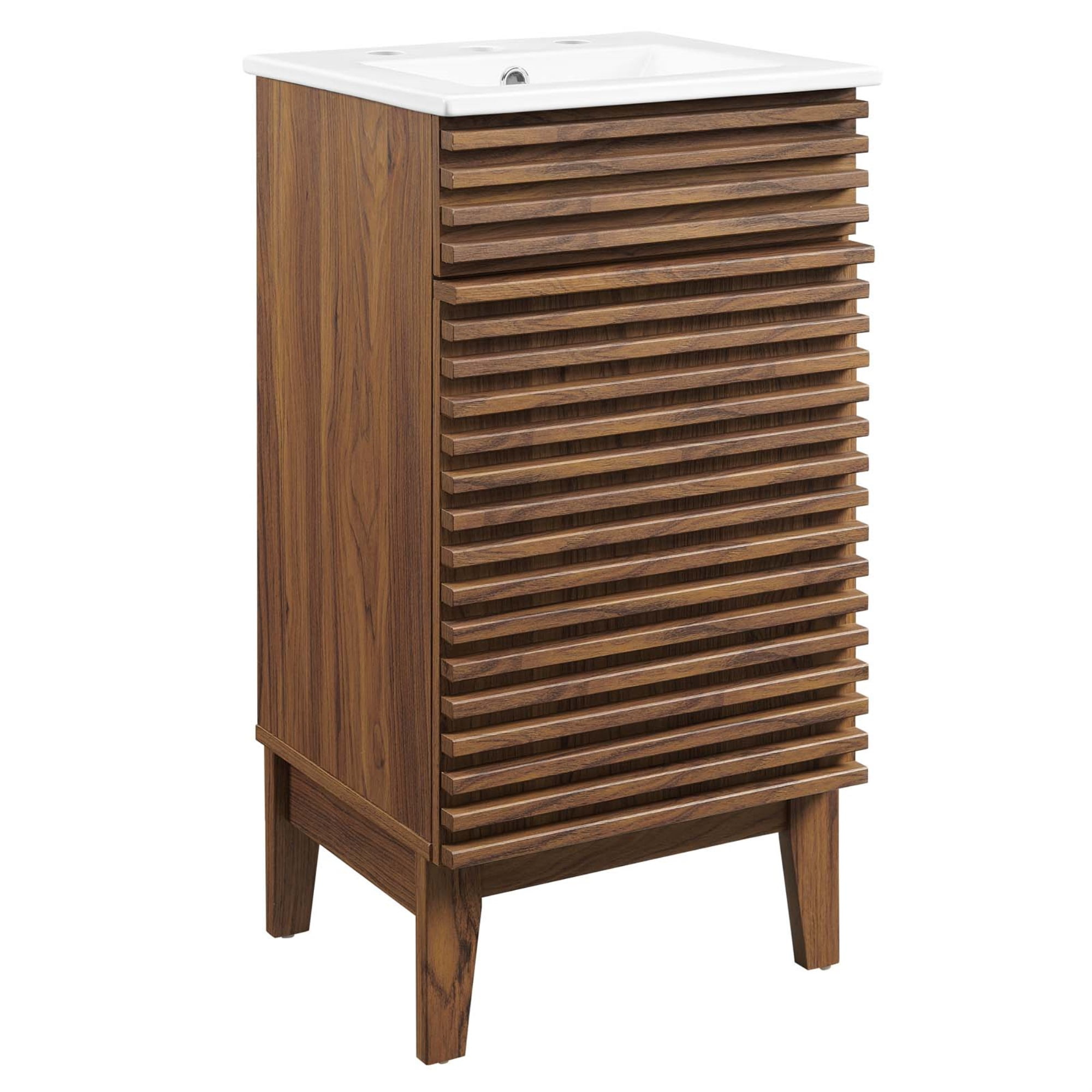 Ergode Vanity - 18" Bathroom Vanity Cabinet with Ceramic Basin Top ...