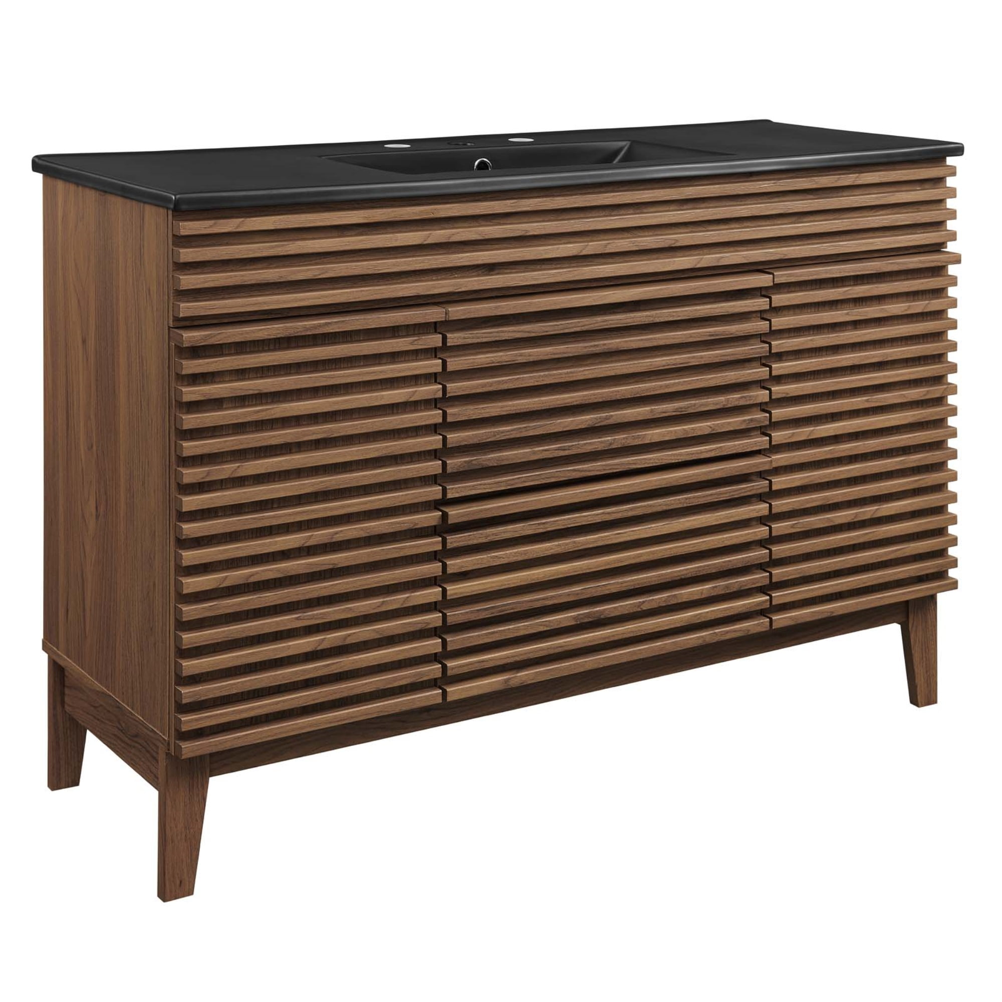 Ergode Vanity - 48" Mid-Century Bathroom Vanity with Ample Storage ...