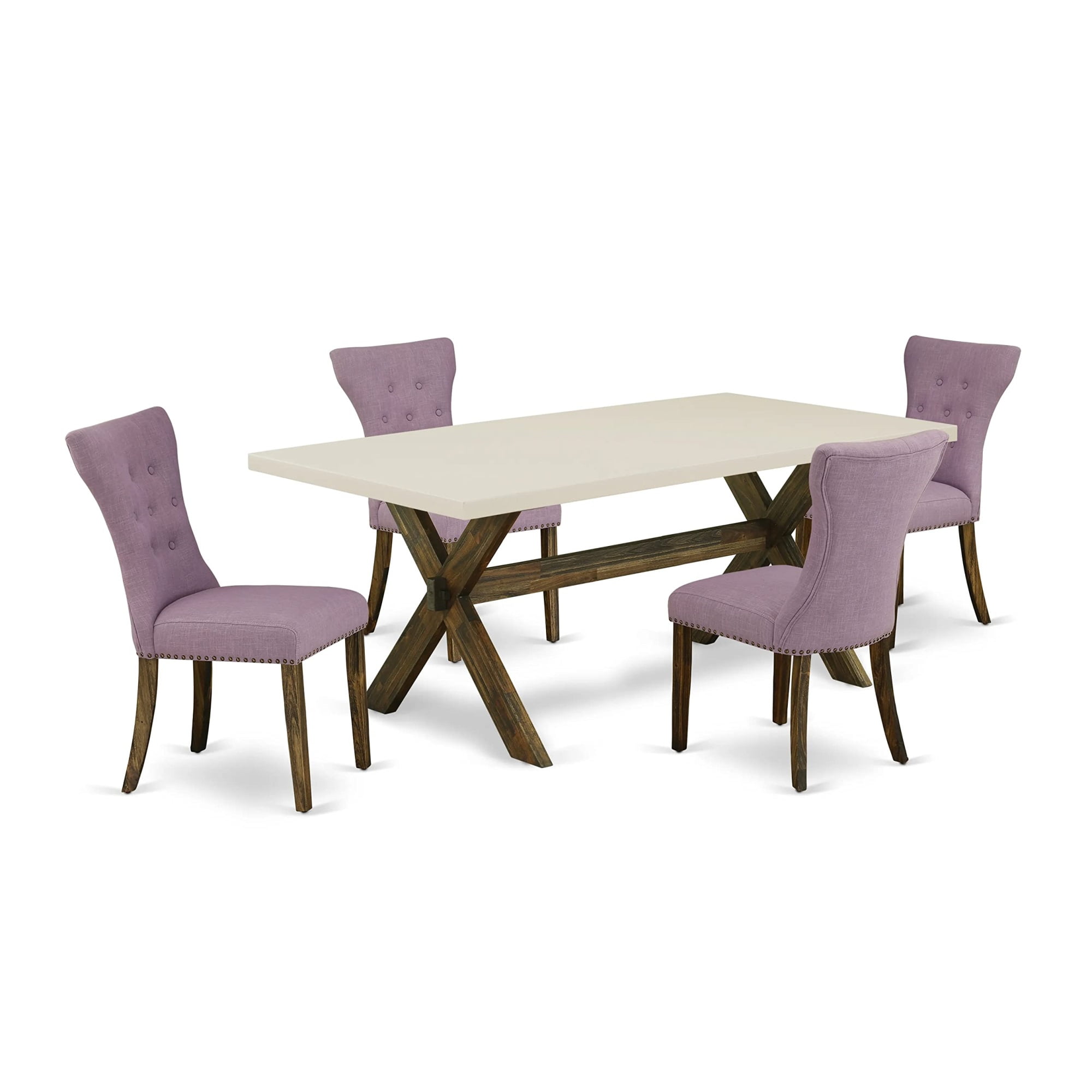 Ergode X727GA740-5, 5-Piece Dining Room Table Set, Rectangle Table with ...