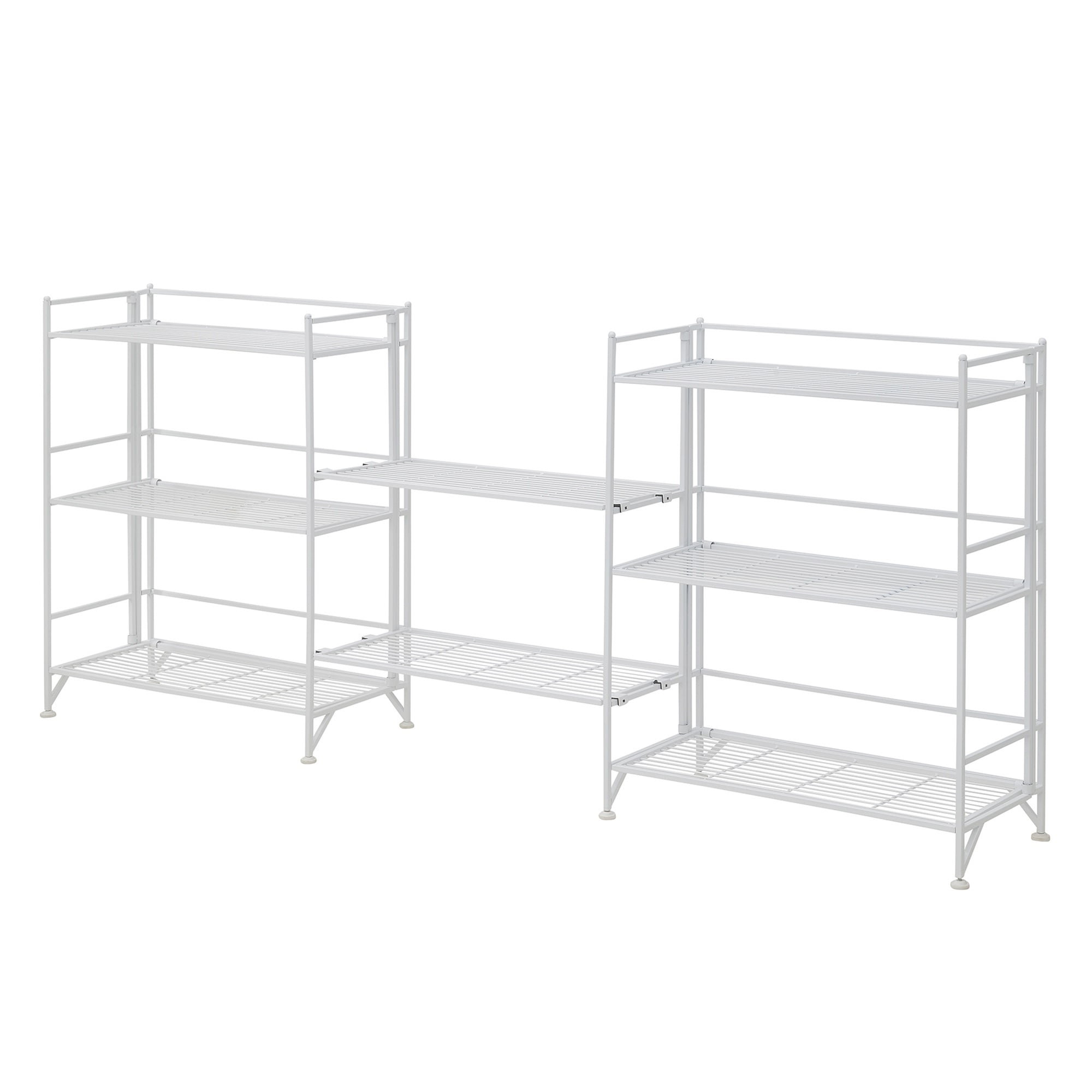 Ergode Xtra Storage 3 Tier Wide Folding Metal Shelves - Set of 2 ...