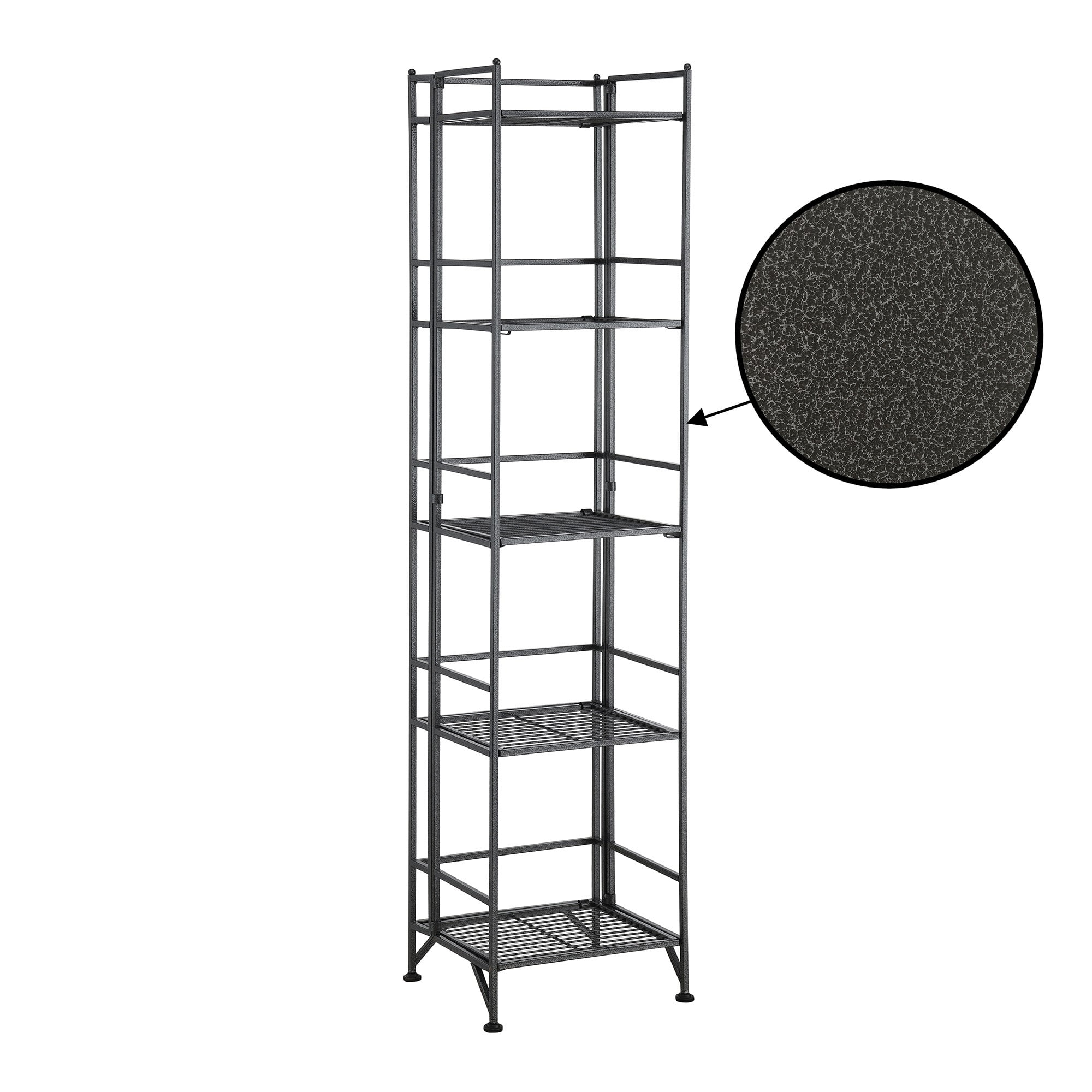 Ergode Xtra Storage 5 Tier Folding Metal Shelf - Convenient, Durable ...