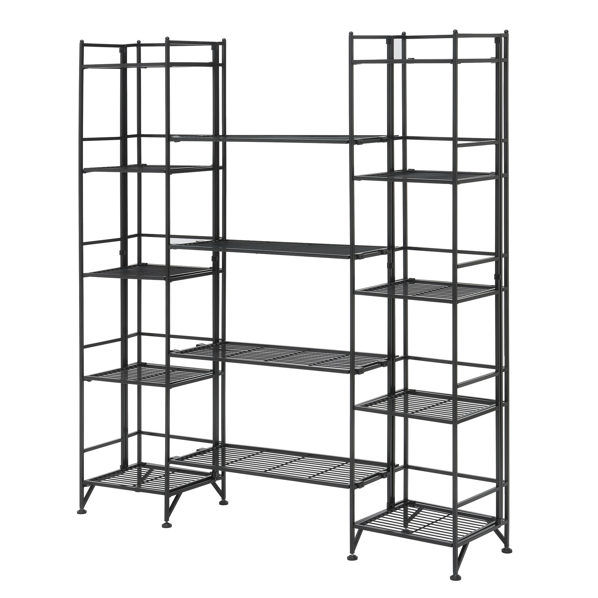 Ergode Xtra Storage 5 Tier Folding Metal Shelves - Easy Assembly, Slim Design, Adjustable Feet ...