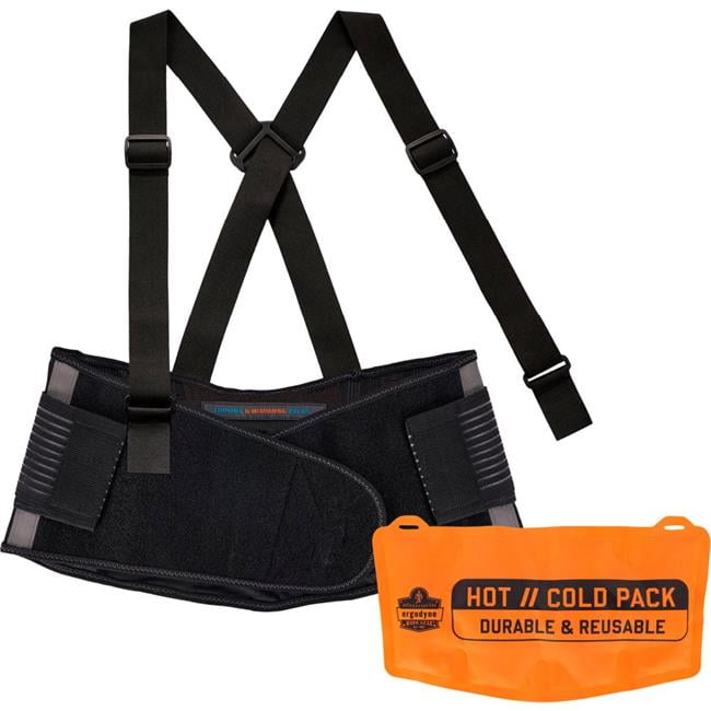 Ergodyne B3159270 Back Support Brace with Cooling & Warming Pack, Black ...
