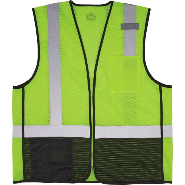 Ergodyne B3139520 GloWear 8210Z-BK Hi-Vis Safety Vest - ANSI Class 2, Lime - Small & Medium ...