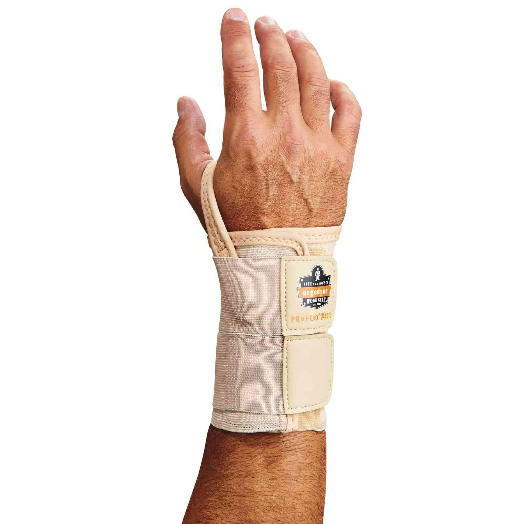 Ergodyne ProFlexÂ® 4010 Double Strap Wrist Support, Tan, S-Left ...