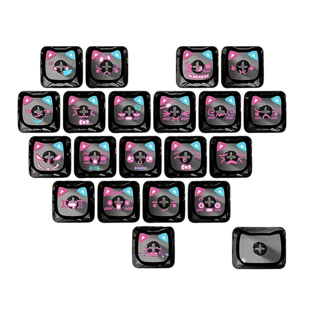 Ergonomic 21 Key Transparents Cats Shaped Keycaps With Heart Pattern PC ...