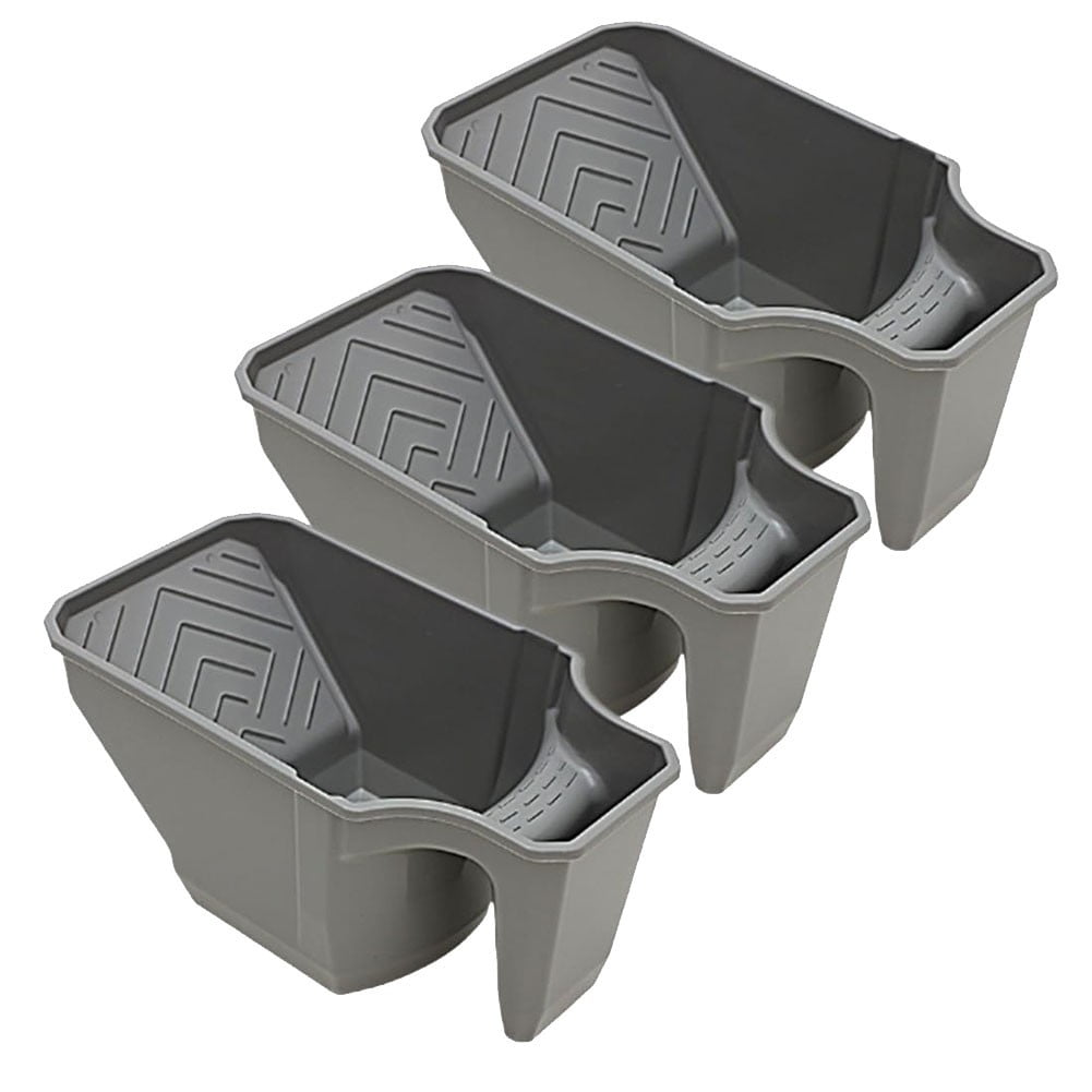 Ergonomic 3-Piece Paint Tray Set with High Walls & Rolling for Surface ...