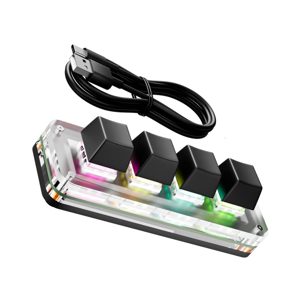 Ergonomic 4 Key Programmable Keypad Lightweight Portable Setups Easy ...