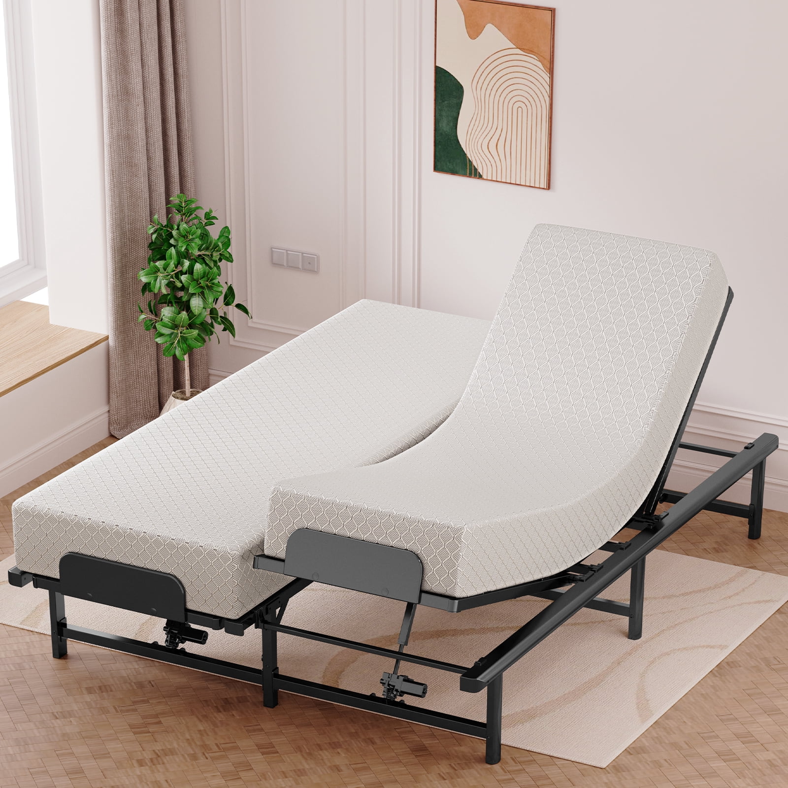 Ergonomic Adjustable Electric Bed Base with Wireless Remote, Quiet ...