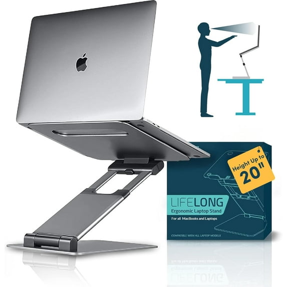 Ergonomic Adjustable Laptop Stand for Desk - Height Up to 20" Portable ...