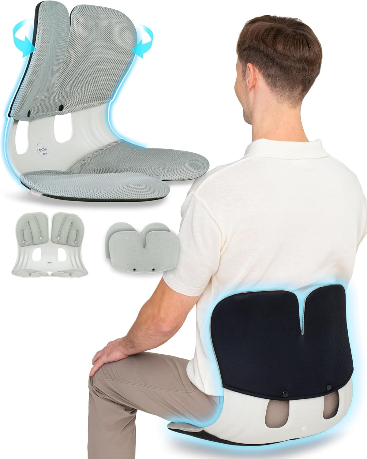 Ergonomic Back Support Chair and Detachable Cover, Lumbar Support for ...