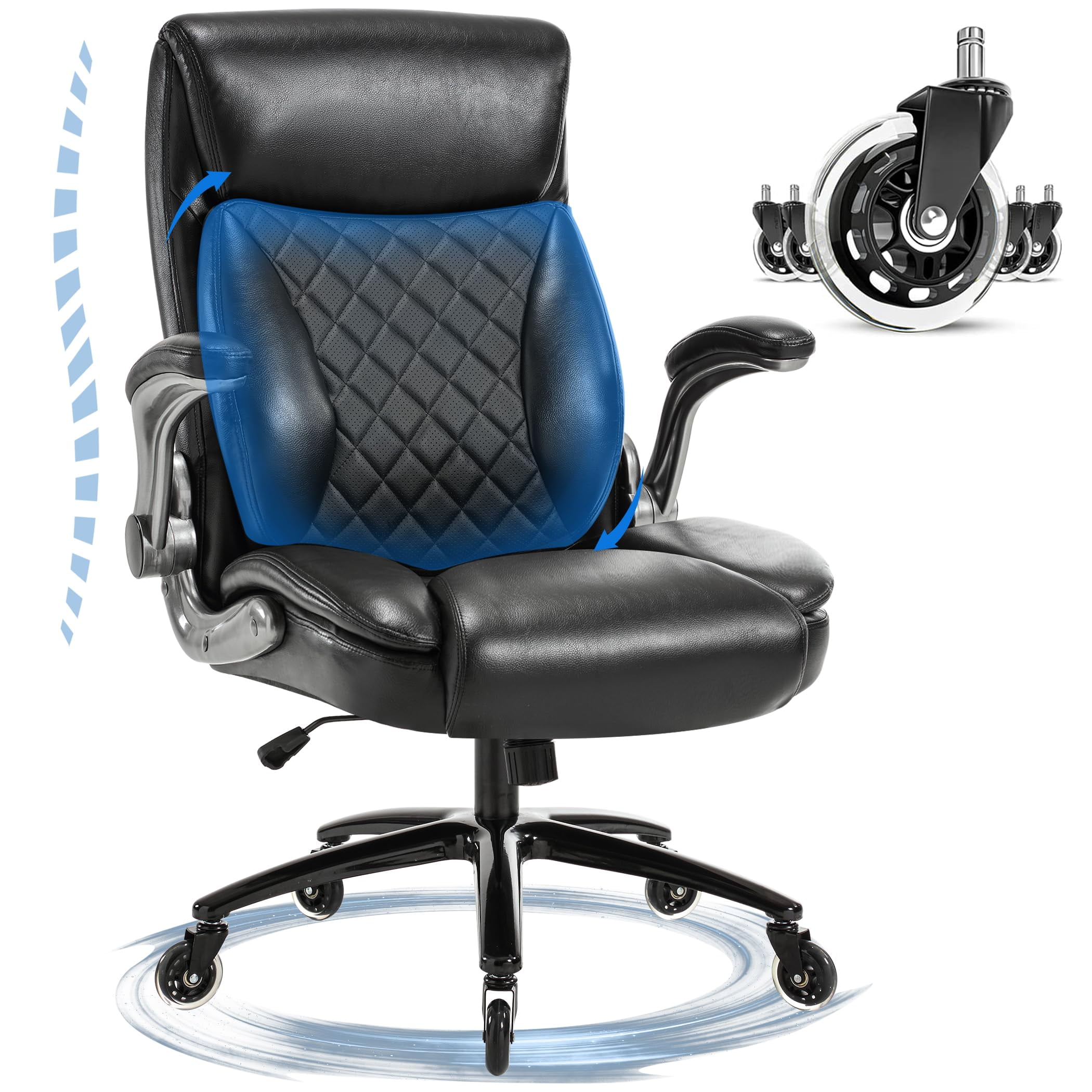 Ergonomic Big and Tall Office Chair with 3D Lumbar Support for Back ...