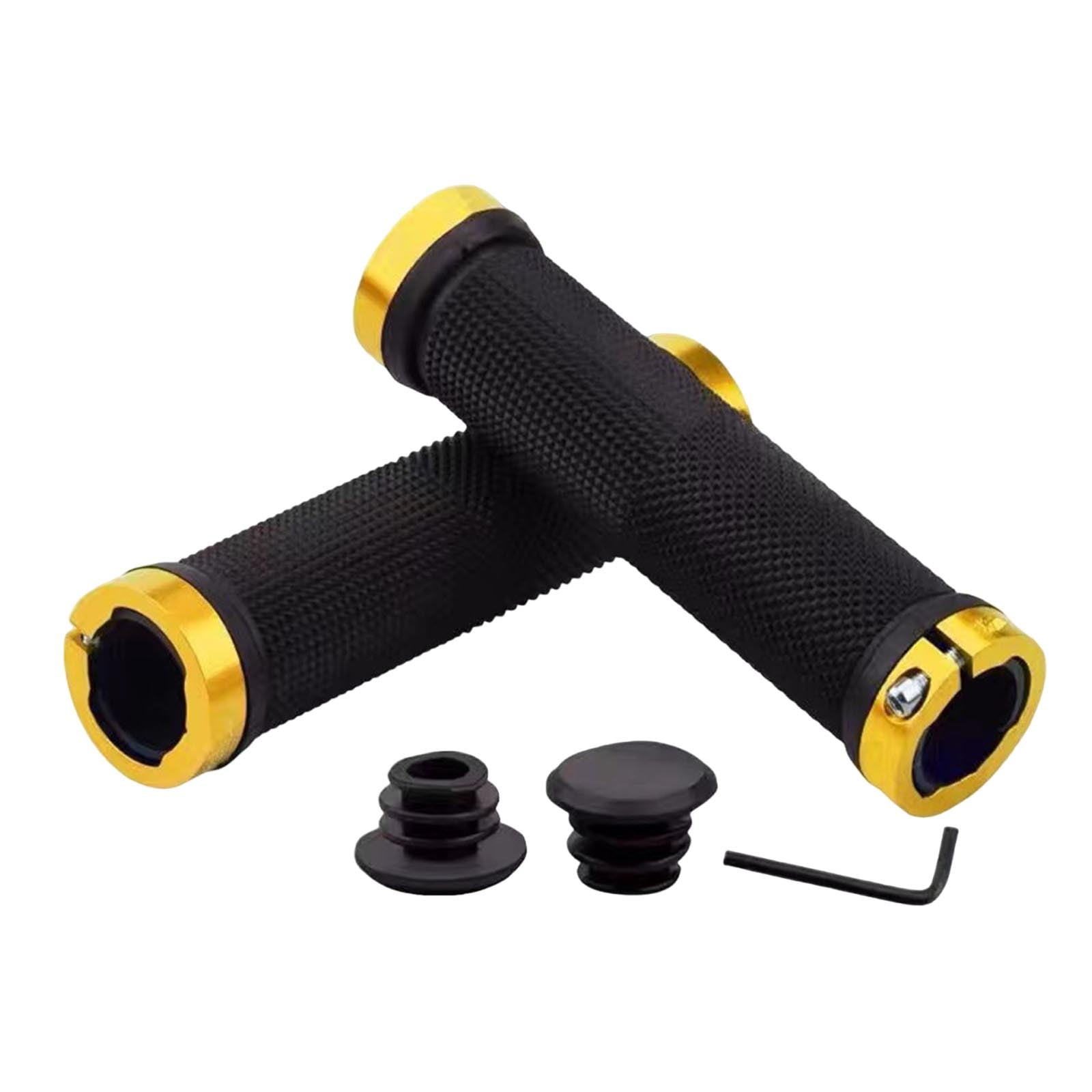Ergonomic Bike Handlebar Grips 19mm Soft Rubber Non-Slip Grips Double Lock, Comfortable for Long ...