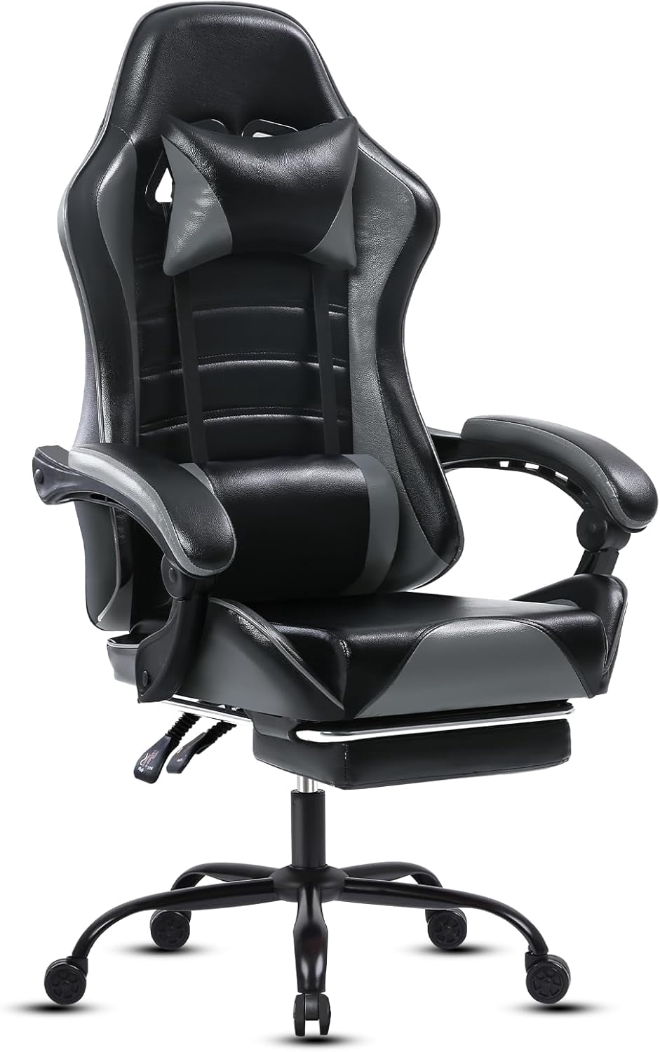 Ergonomic Blue Racing Style Gaming Chair - Reclining Gamer Chair with ...
