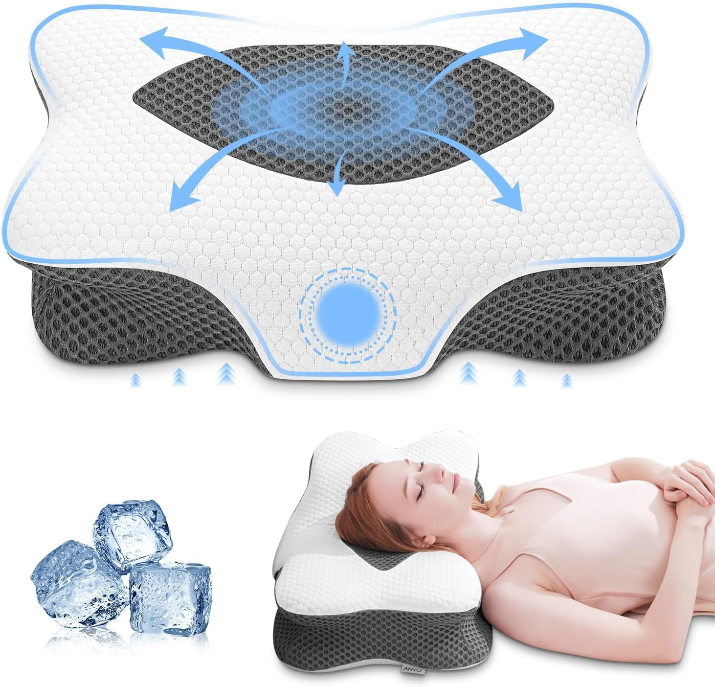 Ergonomic Cervical Pillow for Neck Pain Relief - Neck Pillows for Pain ...